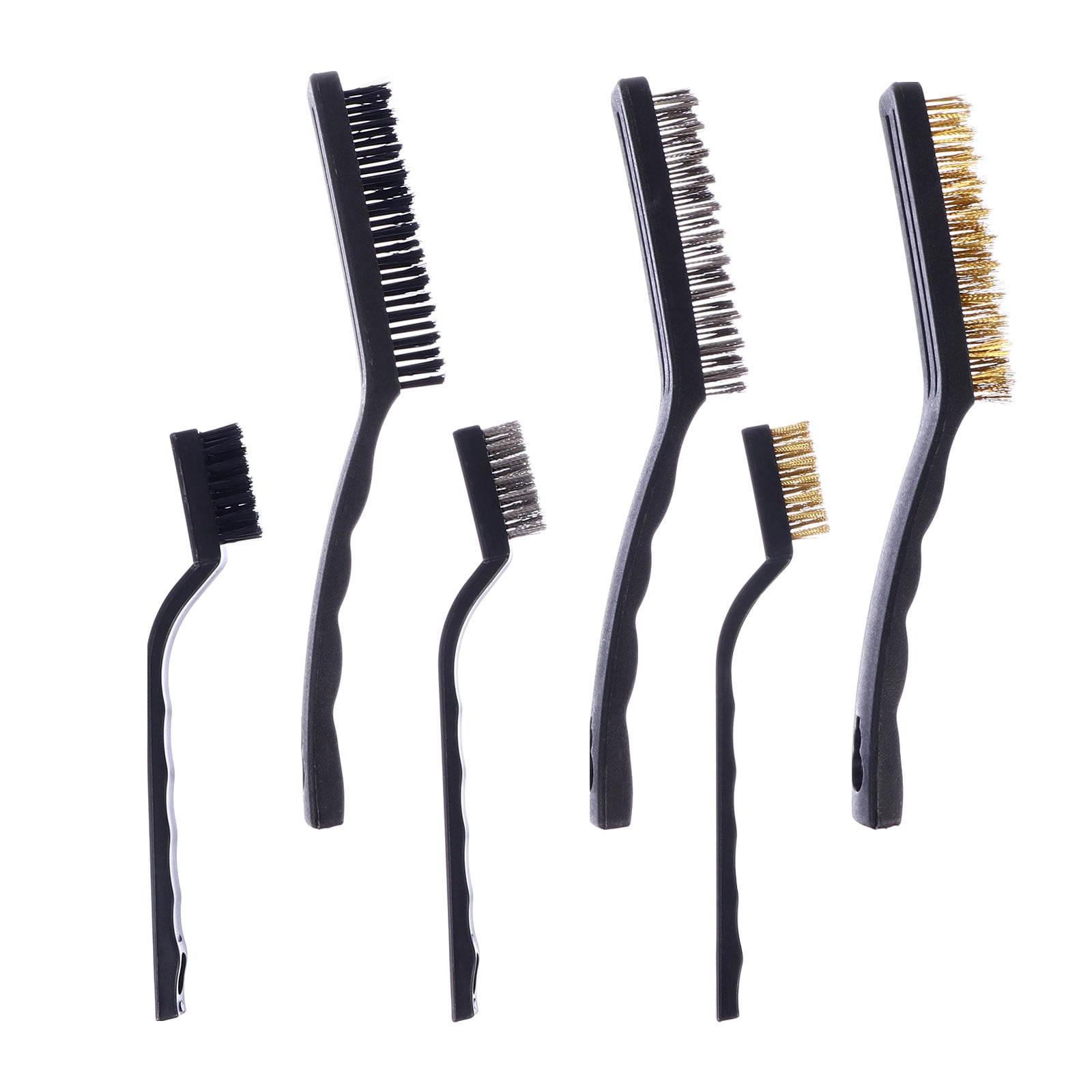 FRCOLOR 6 Piece Car Groove Wire Brush Set Stainless Steel and Copper ...