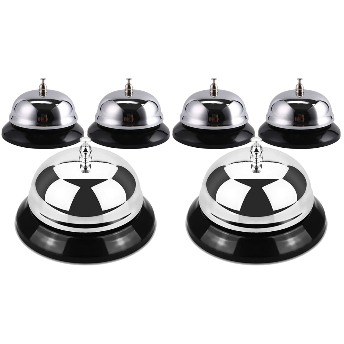 CIMAXIC Loud Silver Metal Bell for Home Bar Hotel Multipurpose Use 6Pcs ...