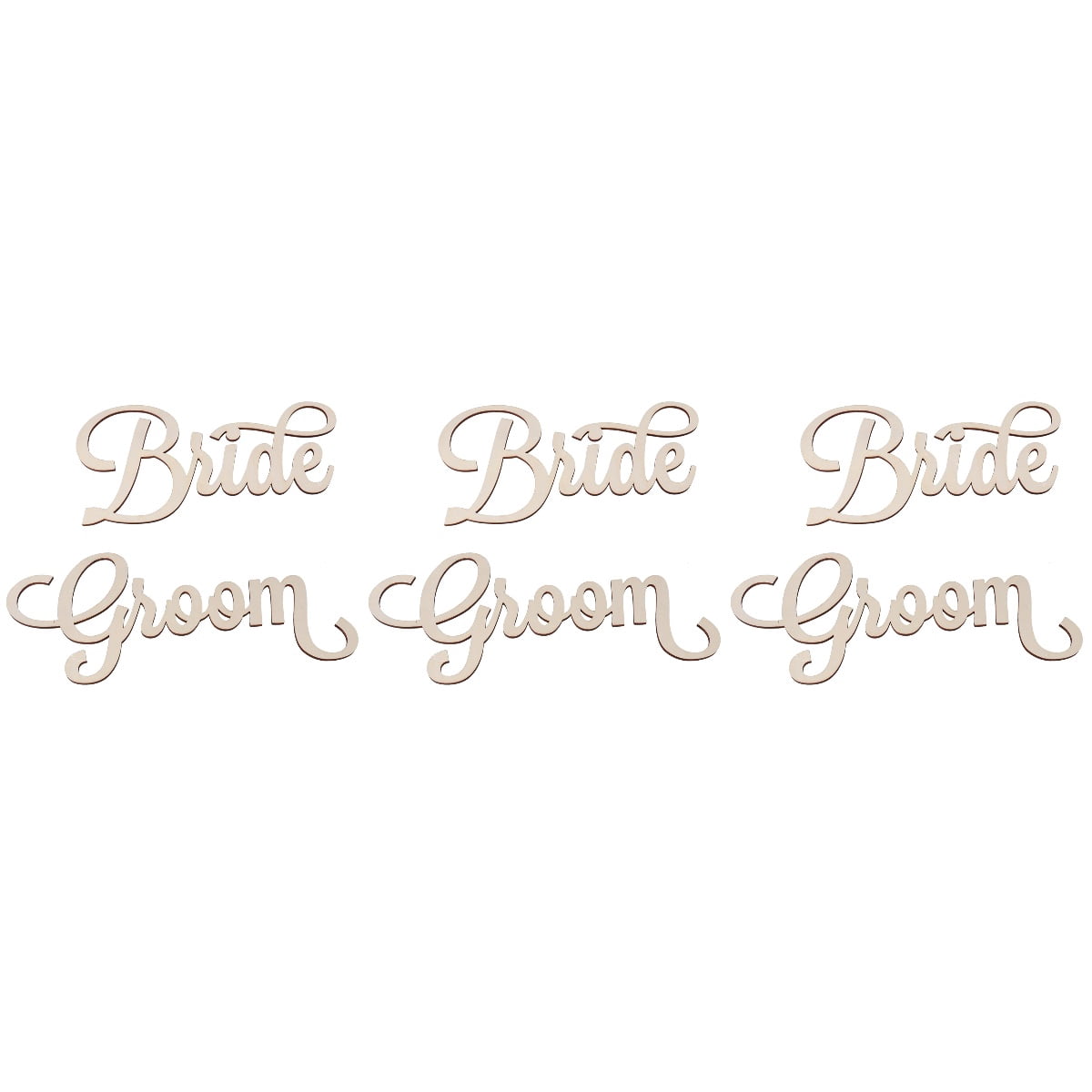FRCOLOR 6 pcs Bride Groom Wedding Chair Signs Wooden Chair Back Signs ...