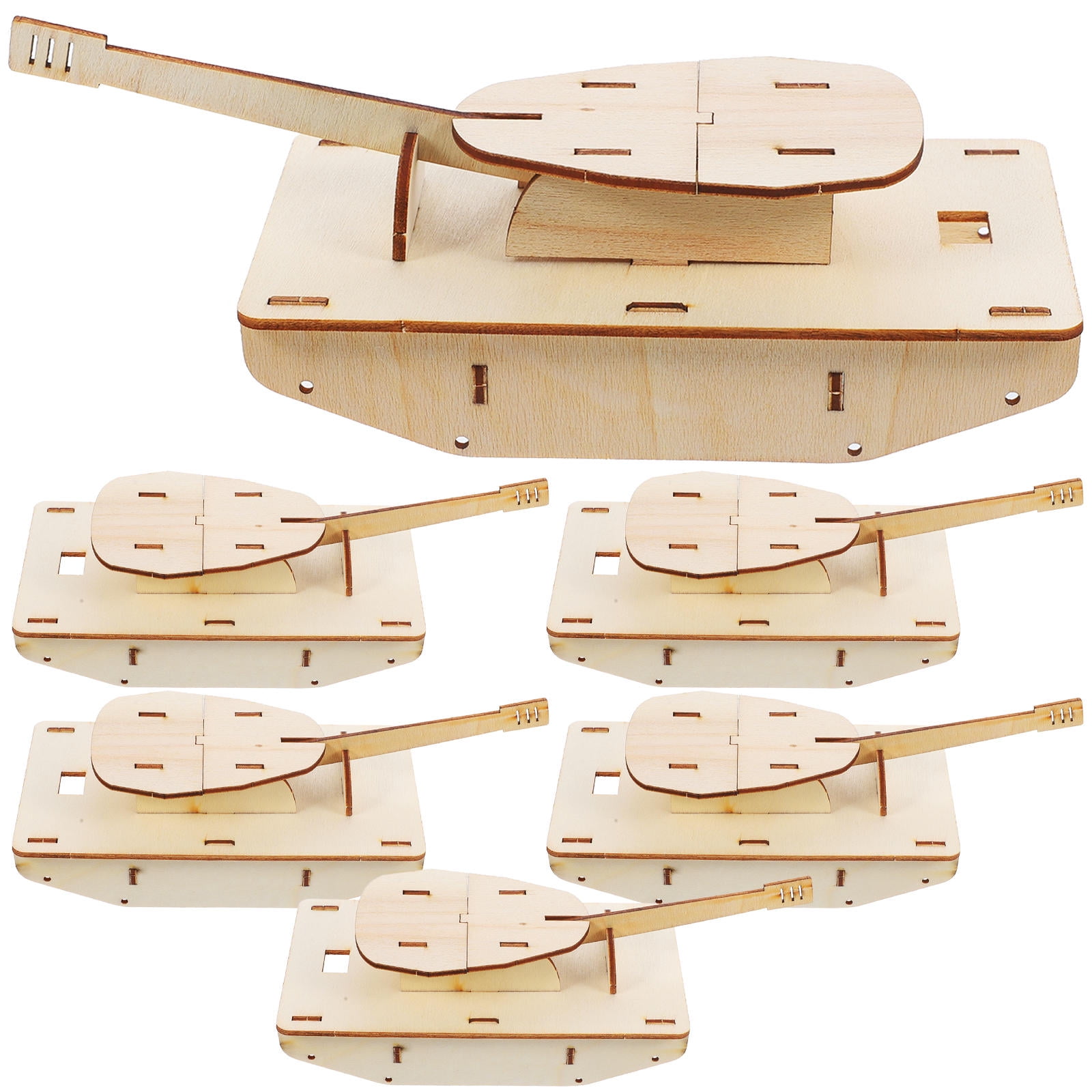 FRCOLOR 6 pcs Unpainted Blank Tank Model DIY Assembly Tank Model ...