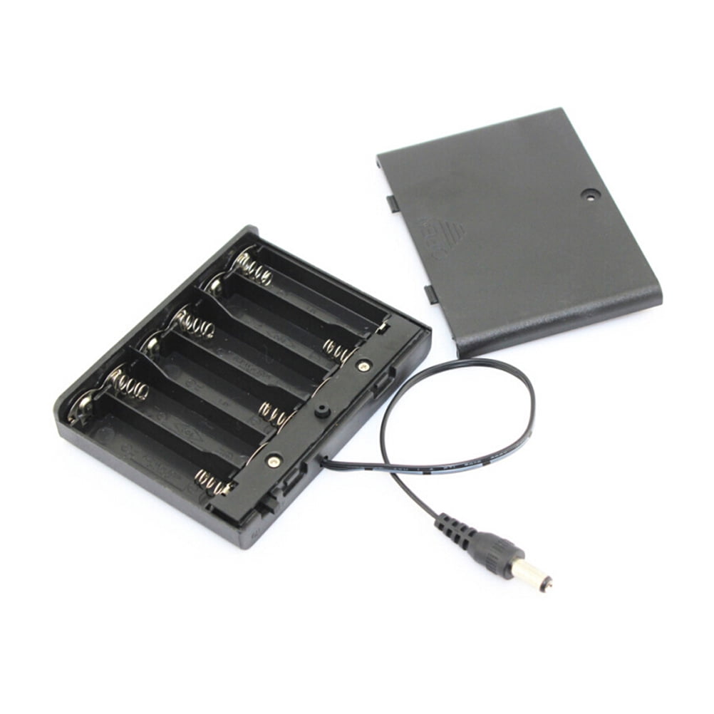 FRCOLOR 6 x AA 2A Battery Clip Holder 9V Storage Case Enclosed Box with ...