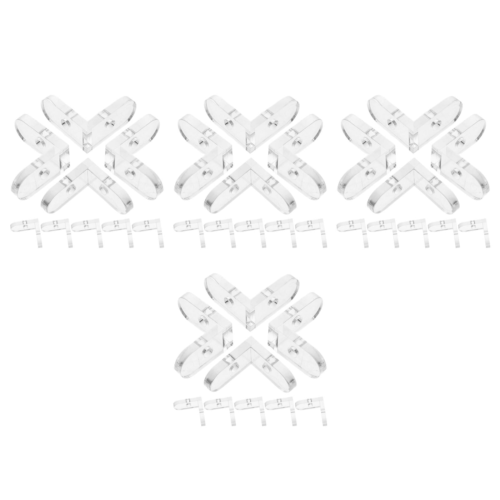 FRCOLOR 60 pcs Acrylic Angle Braces Acrylic Fasteners Clear Corner ...