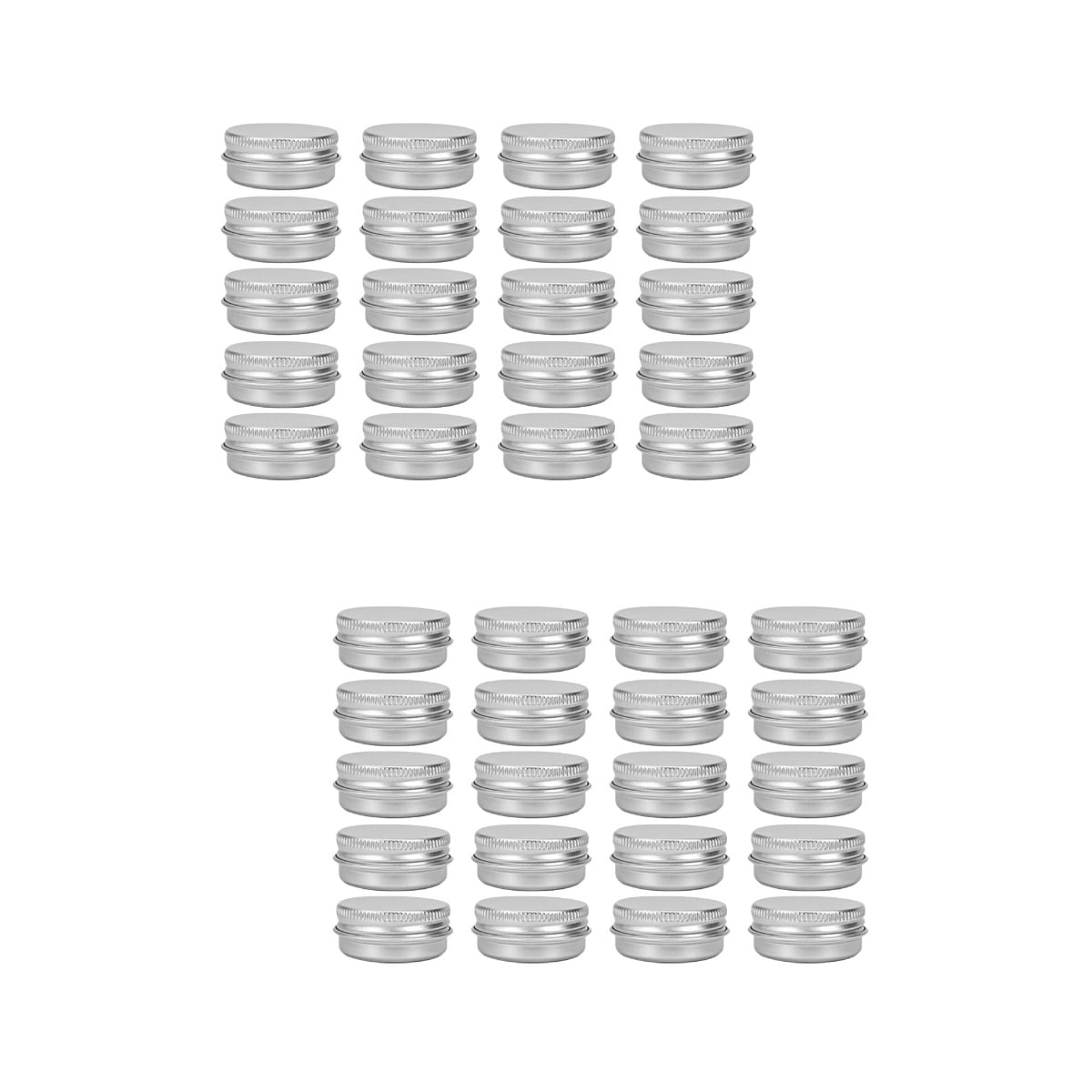 FRCOLOR 60 pcs Round Aluminum Tin Box Bottles Silver Metal Container ...