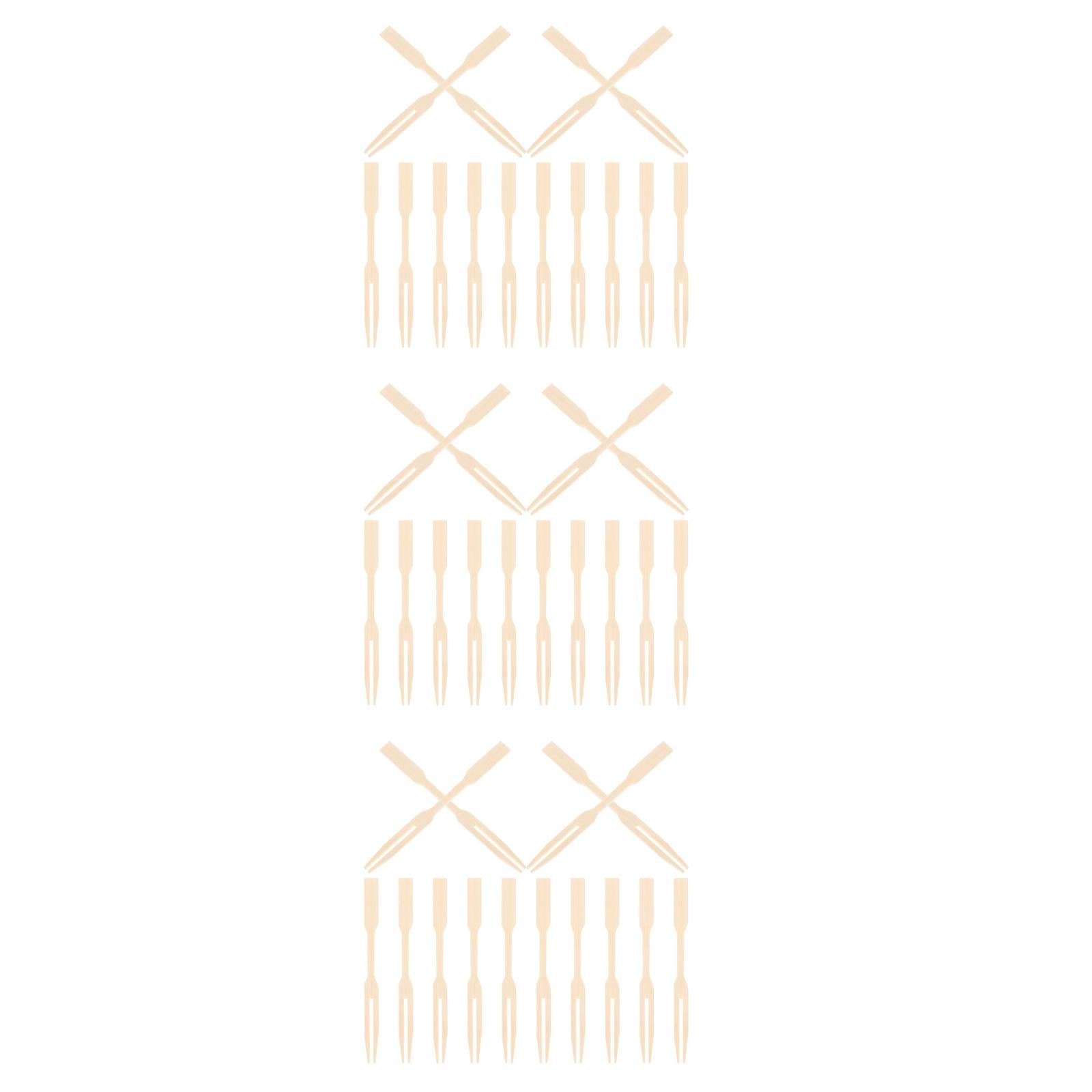 FRCOLOR 600 PCS Mini Bamboo Forks Appetizer Forks Small bamboo Forks ...