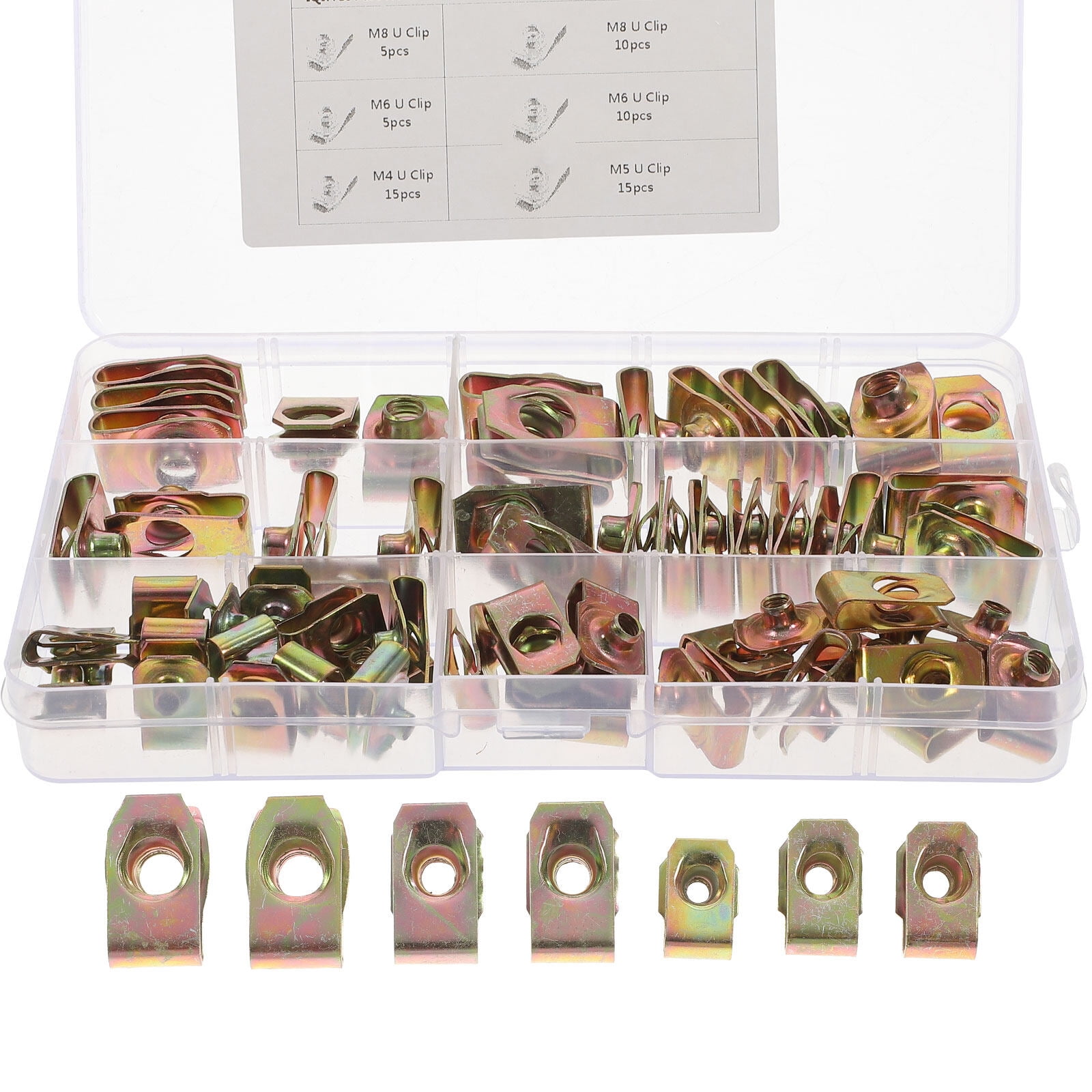 FRCOLOR 60pcs Automobile Clamp Nut U Nut U Type Mounting Fastener Clips ...