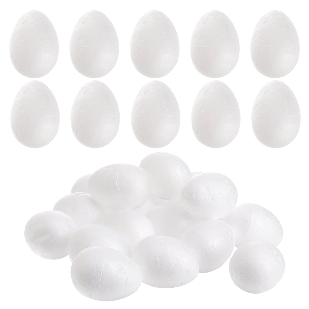 FRCOLOR 60pcs White Foam Eggs for Easter Crafts DIY Foam Eggs for ...