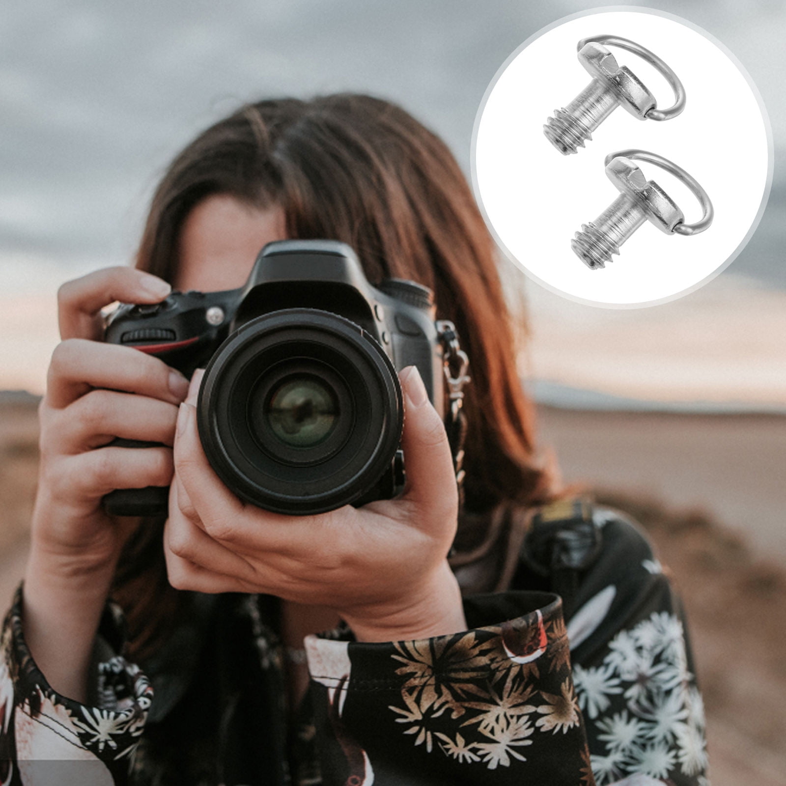 LABSERRON Tripod Adapter Mount D-Ring Adapter Screw 6Pcs 1-4 Inch Metal ...