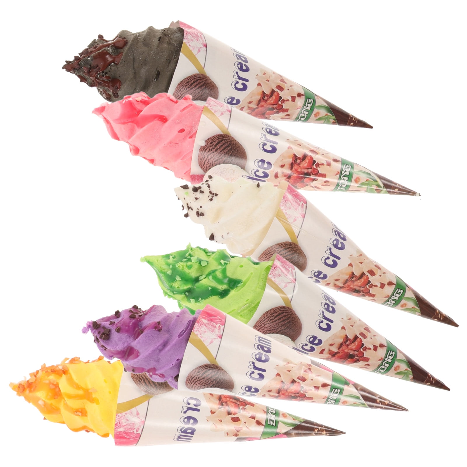 FRCOLOR 6PCS Fake Ice Cream Cone Realistic Dessert Photographic Prop ...