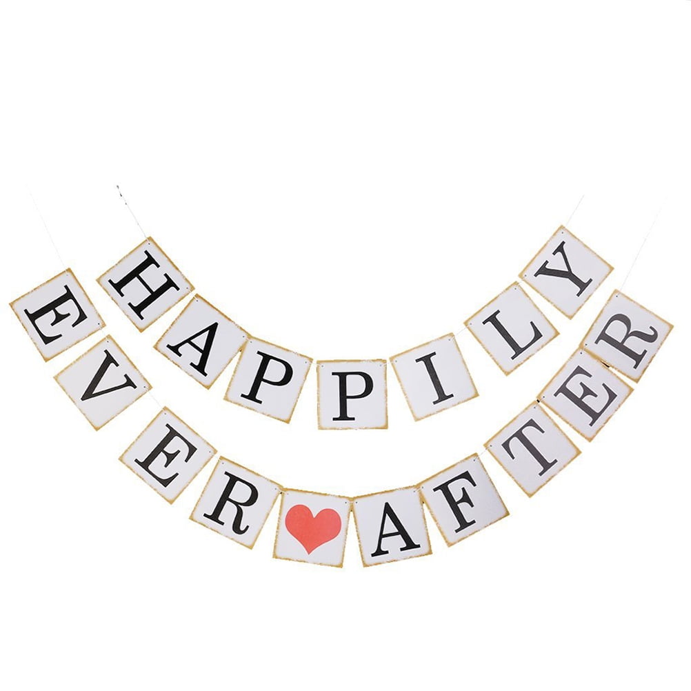 FRCOLOR 6Pack Wedding Day Bunting Banners 17pcs Cardboard Paper With 2 ...