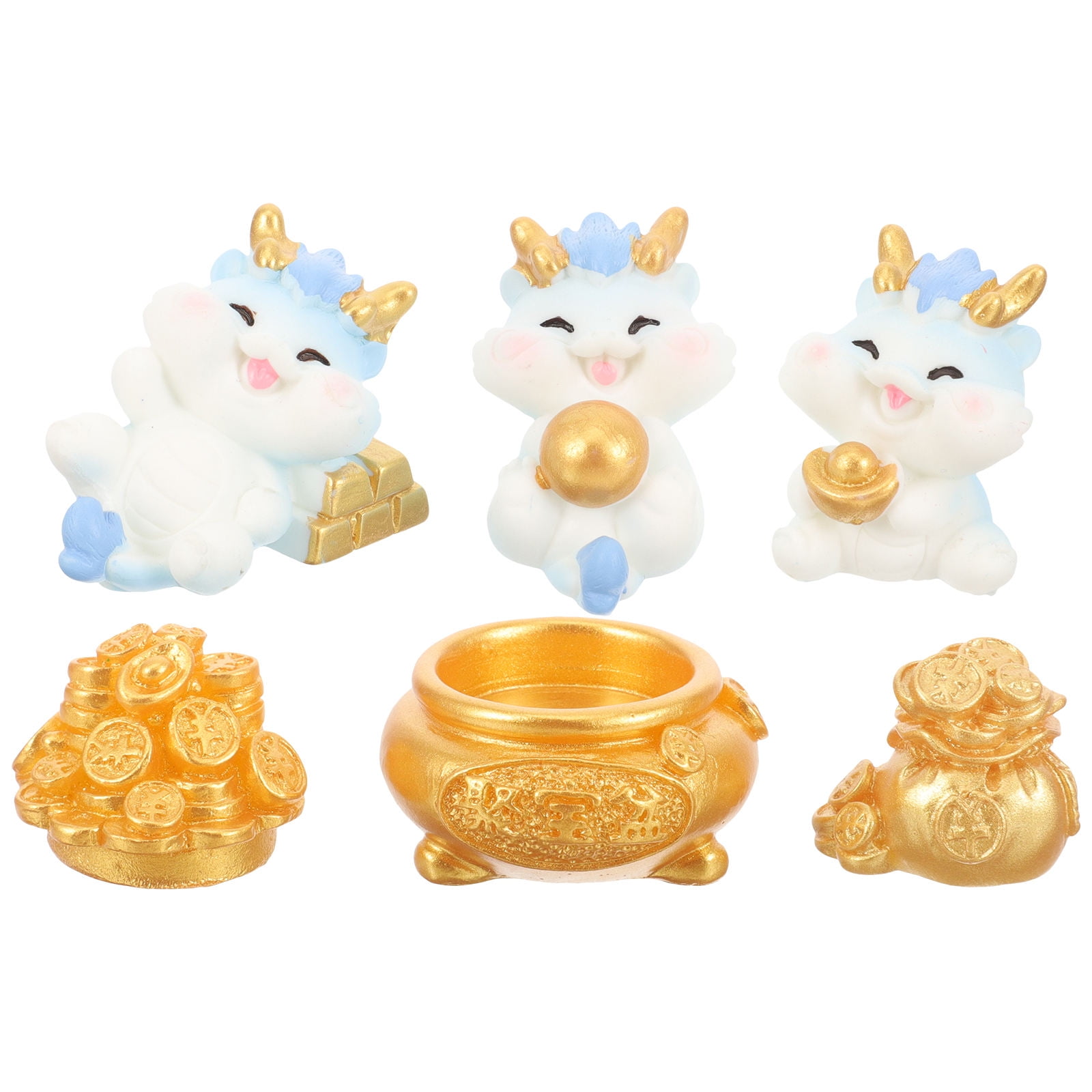 FRCOLOR 6Pcs Mini Dragon Statue Micro Landscaping Decoration People ...