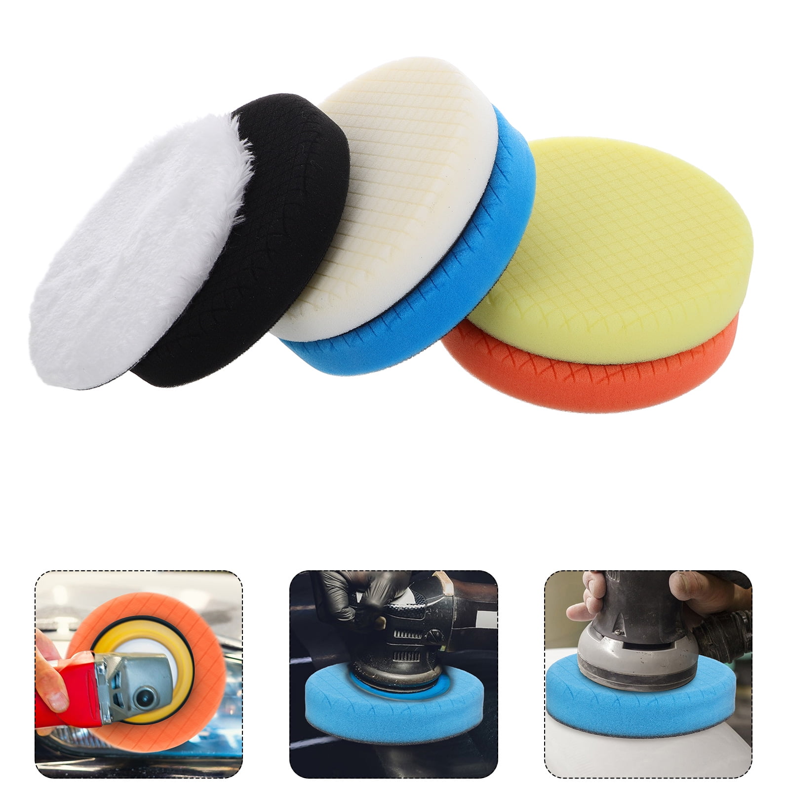 FRCOLOR 6Pcs Polishing Pads Kit Sponge Buffing Pads for Car Detailing ...