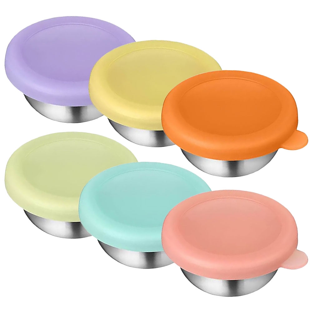 Frcolor 6pcs Salad Dressing Container Small Condiment Containers Cups Sauce Cups With Silicone