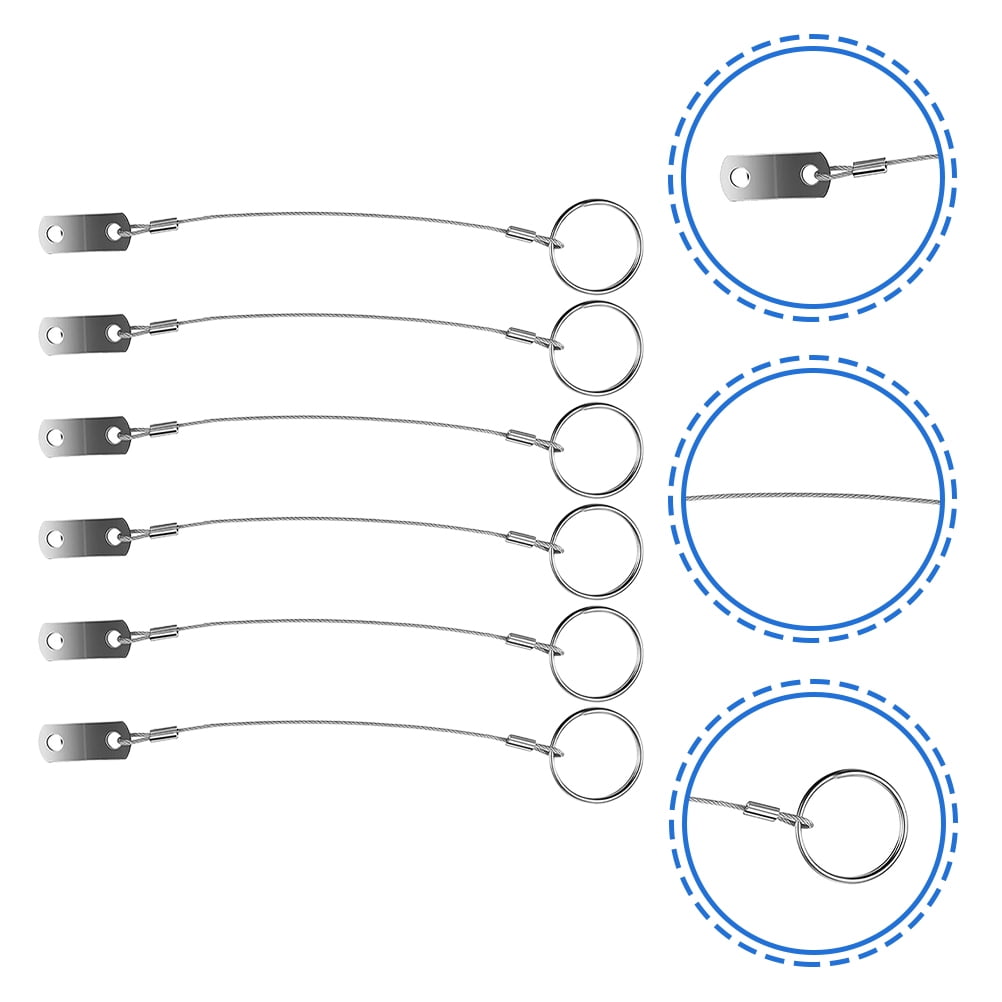 FRCOLOR 6Pcs Stainless Steel Cable with Loops Wire Rope Lanyard Lock ...