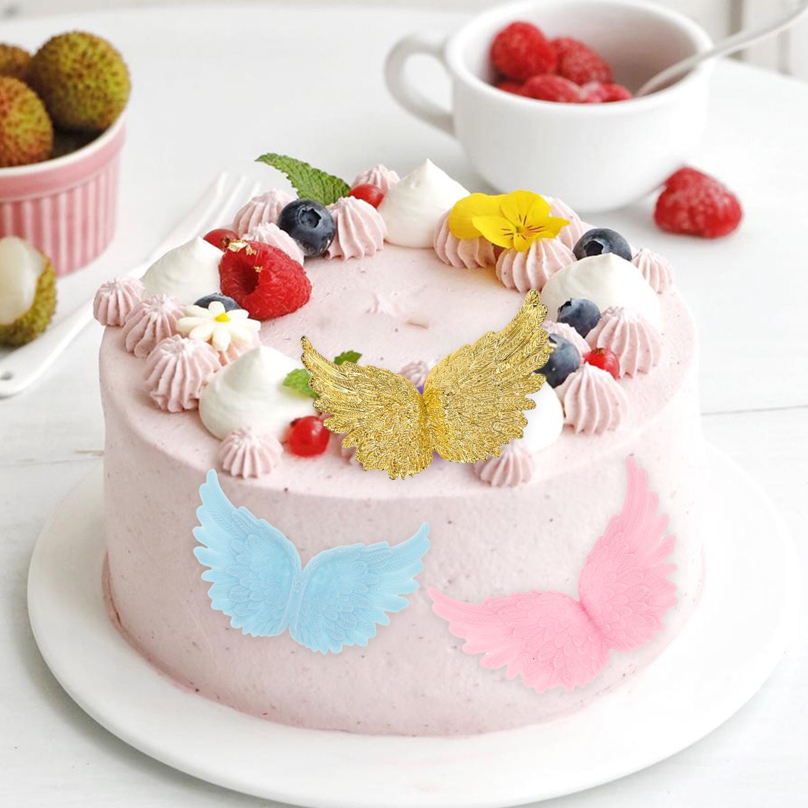 FRCOLOR 6pcs Angel Wings For Diy Crafts Multicolor Plastic Wings For ...