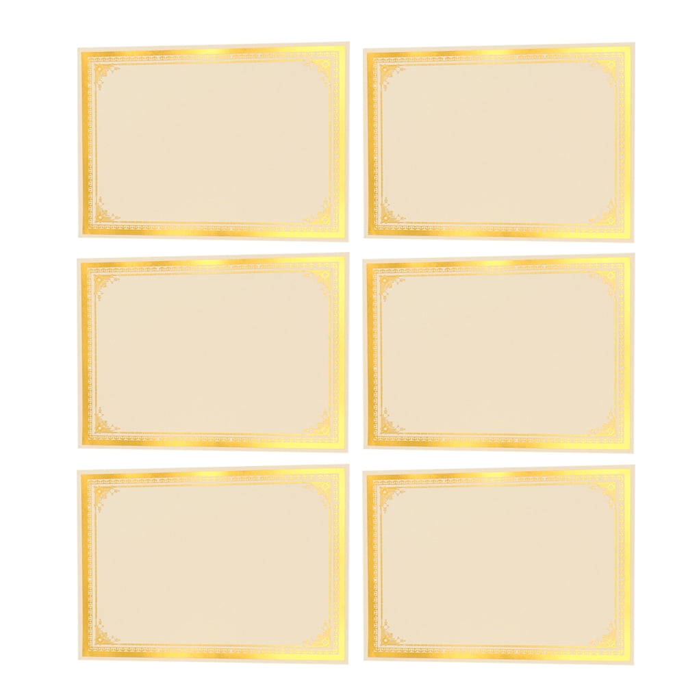 FRCOLOR 6pcs Blank Award Certificate Paper with Gold Foil Border ...