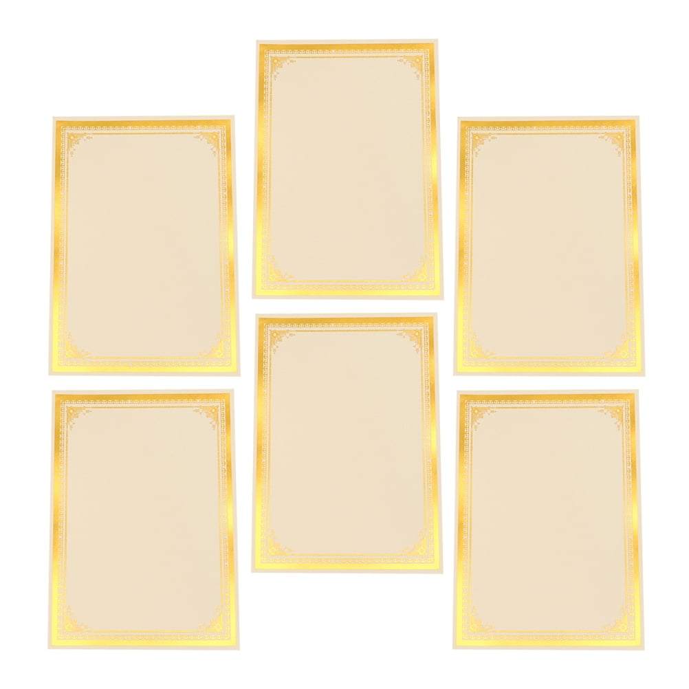 FRCOLOR 6pcs Blank Award Certificate Paper with Gold Foil Border ...