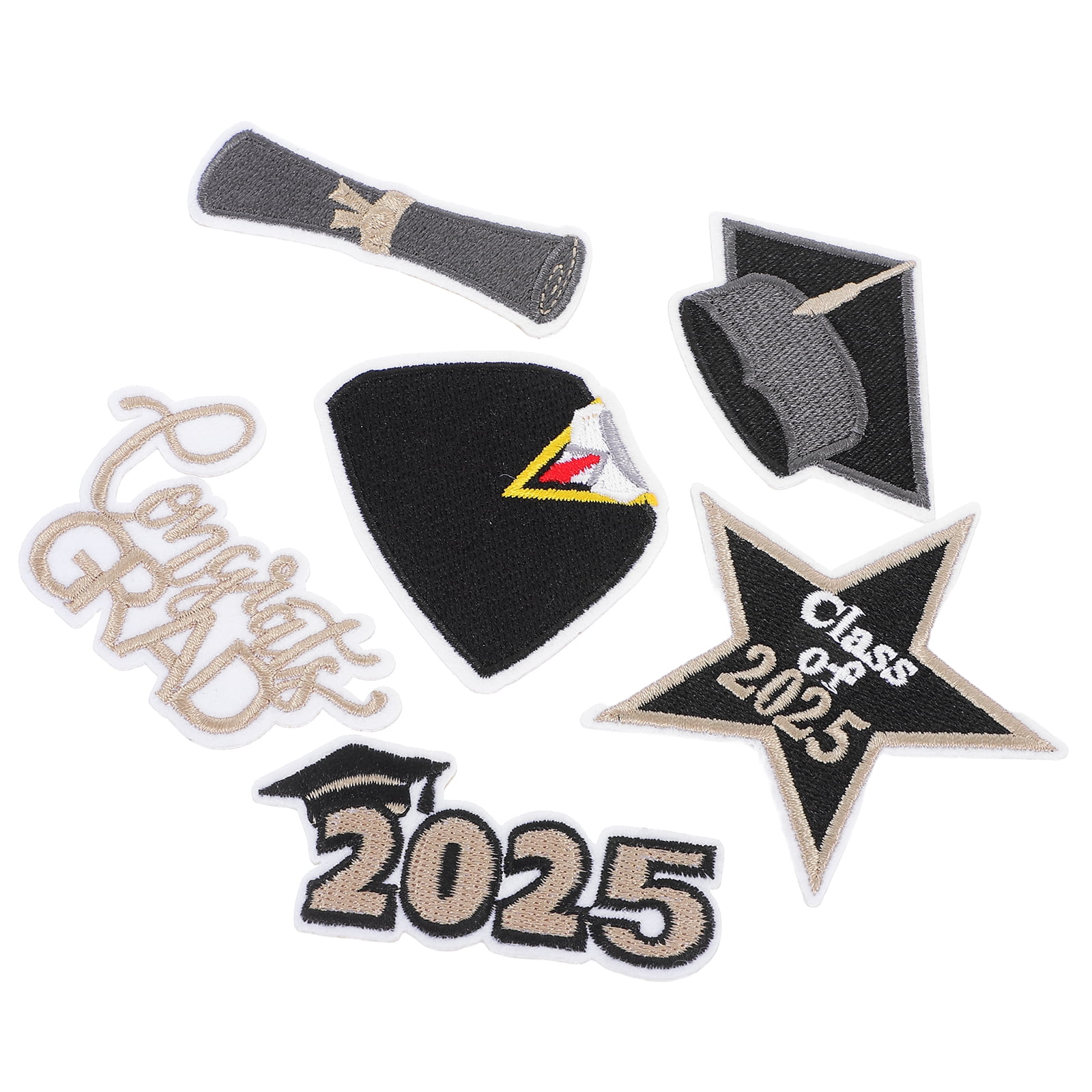 FRCOLOR 6pcs Iron On Embroider Patches Graduation Iron On Applique ...