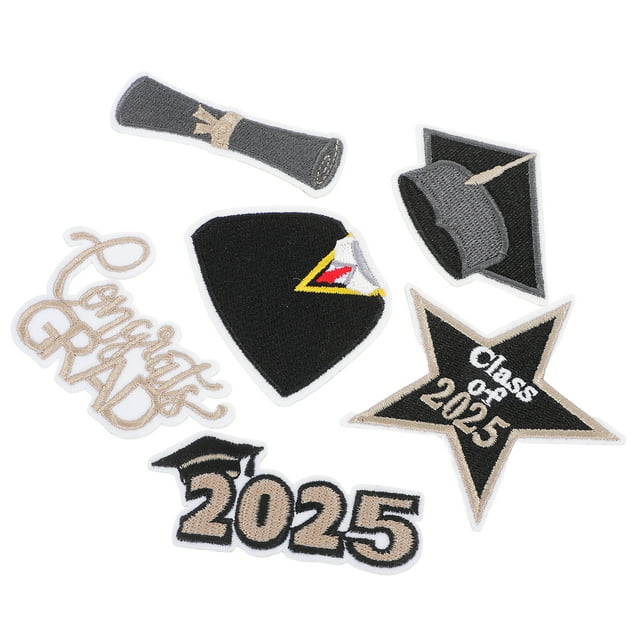 FRCOLOR 6pcs Iron On Embroider Patches Graduation Iron On Applique ...