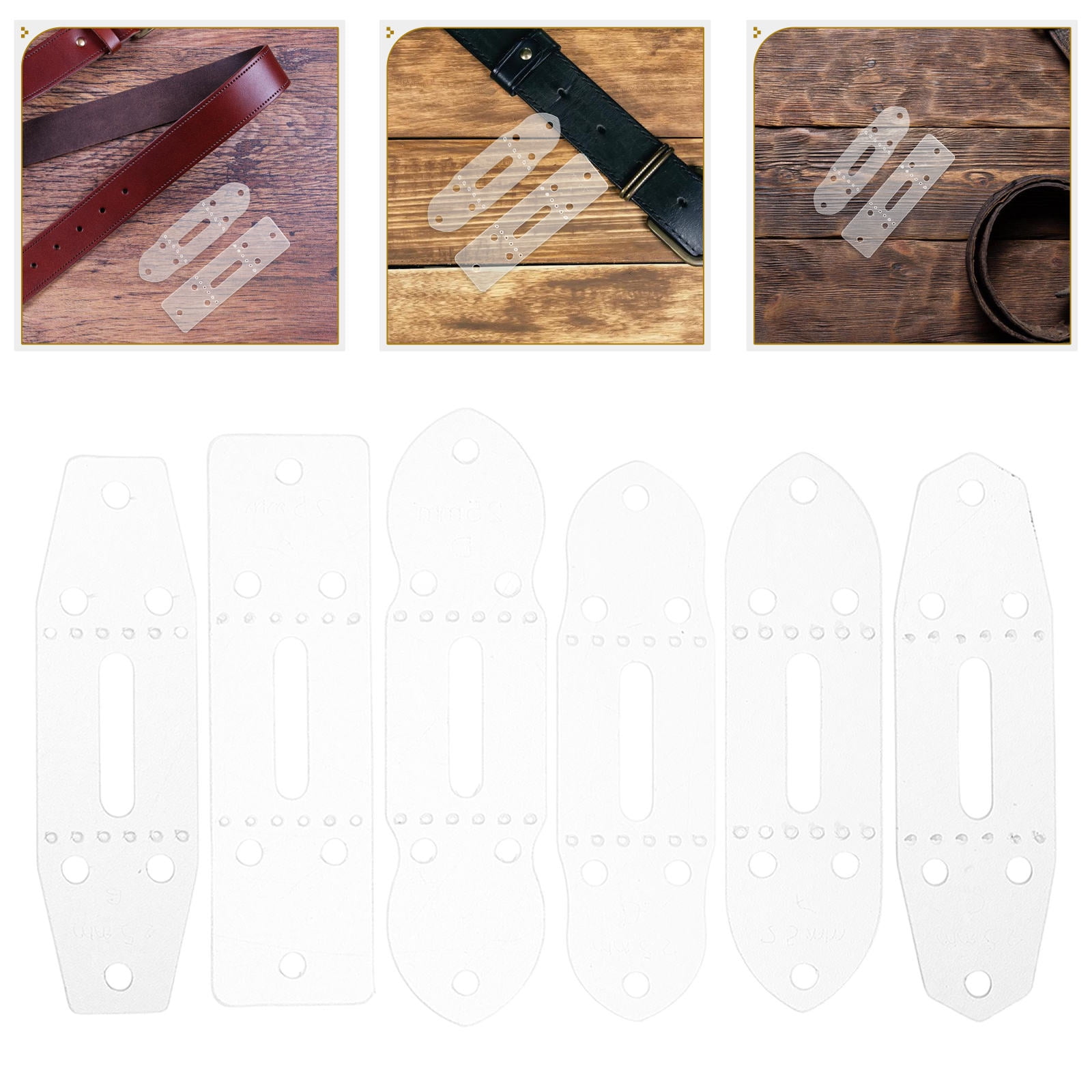 FRCOLOR 6pcs Leather Craft Template Set Belt Buckle Holes Templates ...