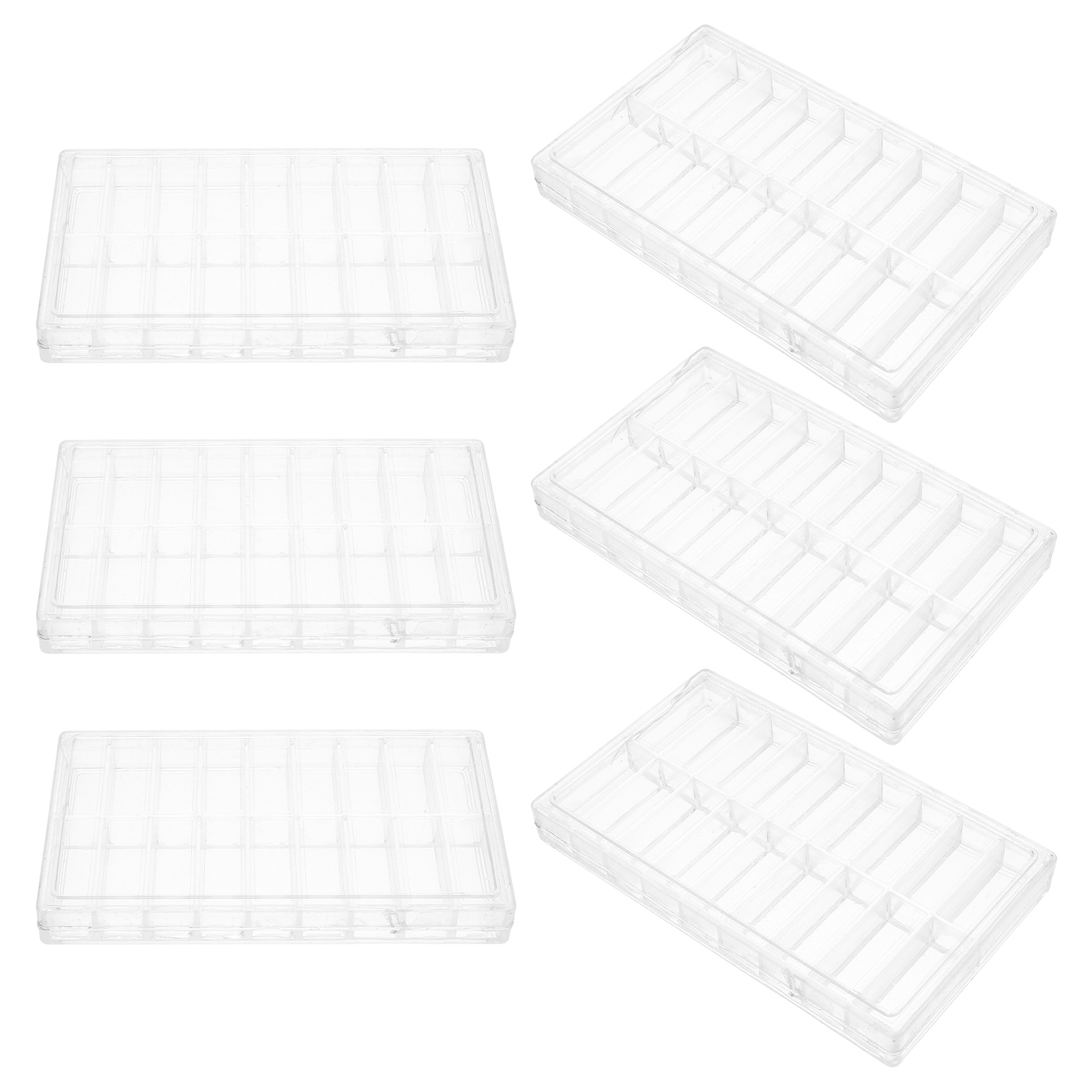 FRCOLOR 6pcs Multi-compartments Watch Parts Storage Box Clear Plastic ...