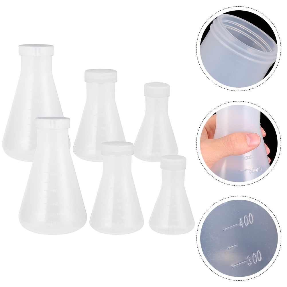FRCOLOR 6pcs Plastic Flask Conical Flask For Laboratory Students ...