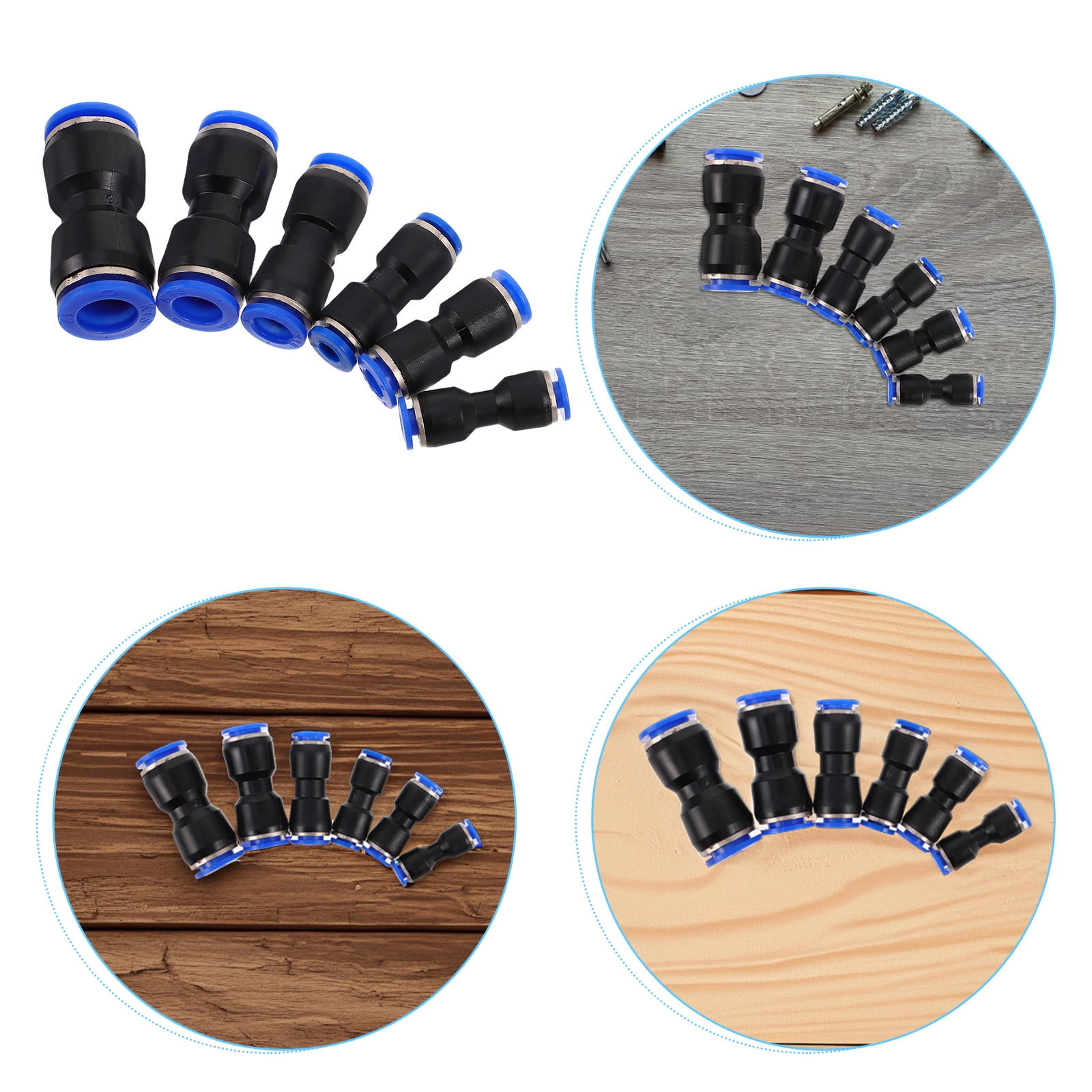 FRCOLOR 6pcs Plastic Straight Push to Connect Fittings for Air Tubing ...
