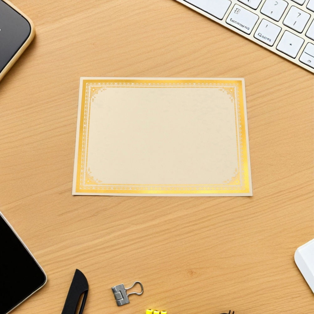 FRCOLOR 6pcs Printable Blank Award Paper with Gold Foil Border ...