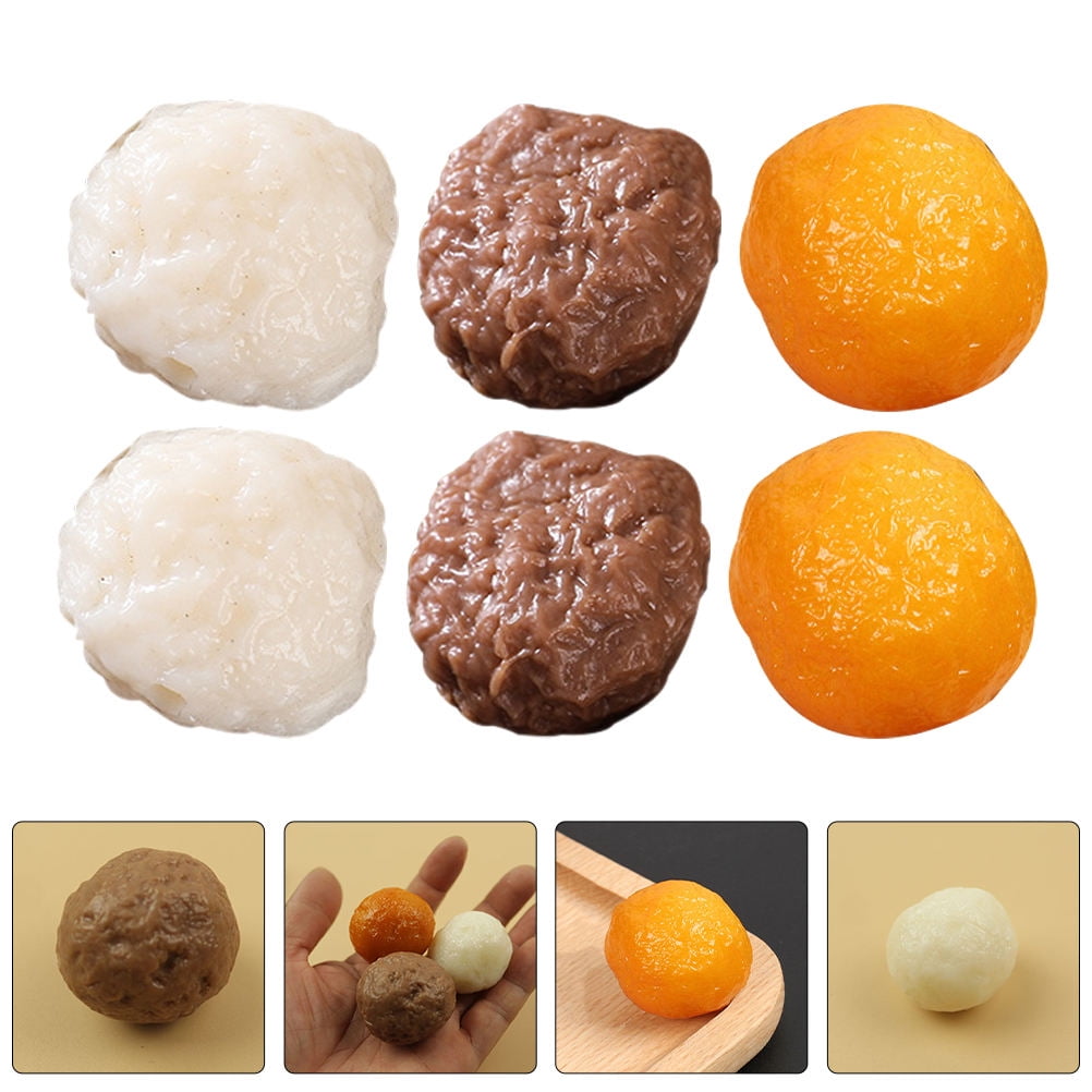 FRCOLOR 6pcs Realistic Beef Meatball For Display Fake Food Toy ...