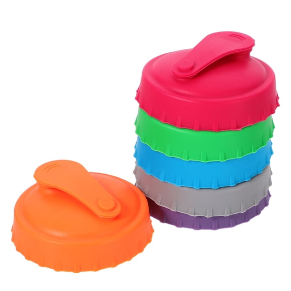 FRCOLOR 6pcs Reusable Silicone Bottle Caps for Wine Beer Juice and Soda ...
