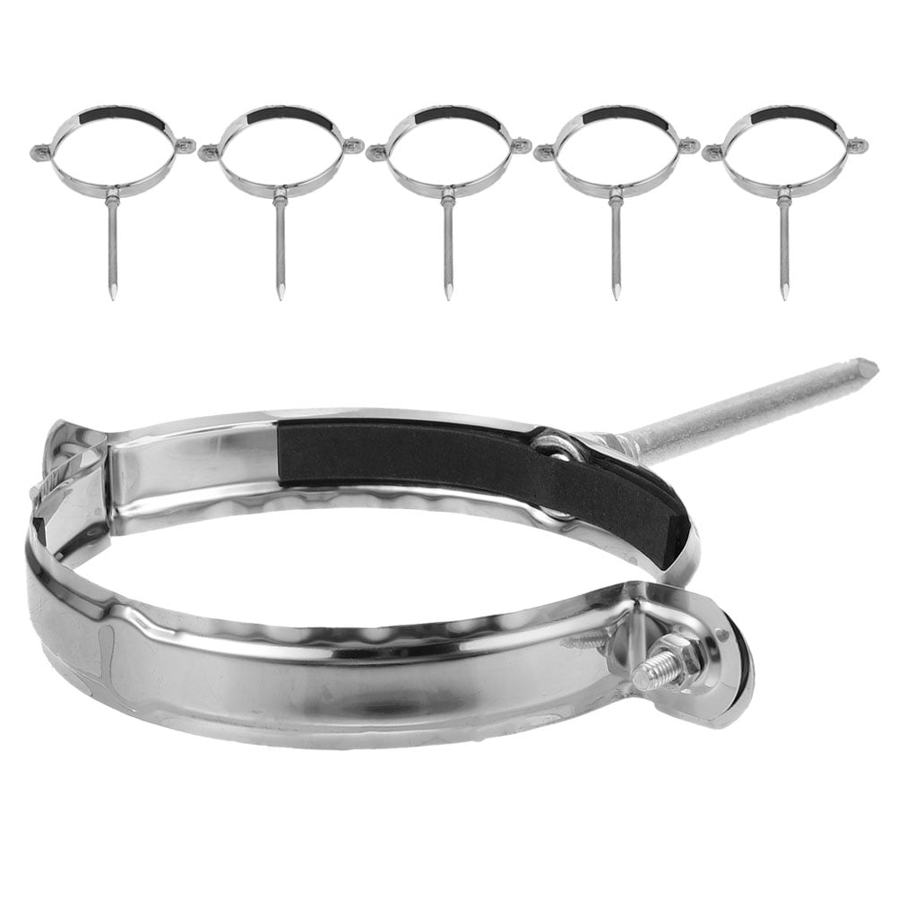 FRCOLOR 6pcs Stainless Steel Chimney Pipe Mounting Brackets Pipe Clamps ...