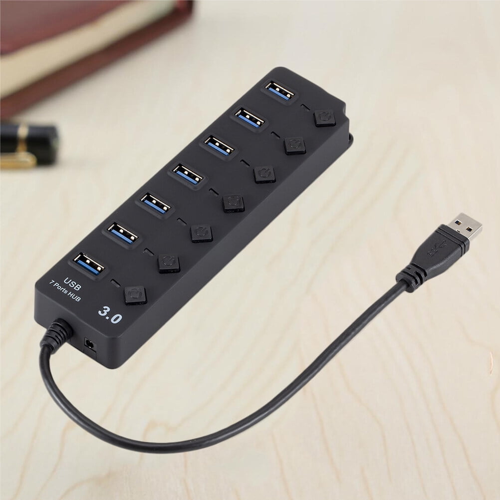 FRCOLOR 7 Ports USB Hub with Light Hubs Bus Power for Computer ...