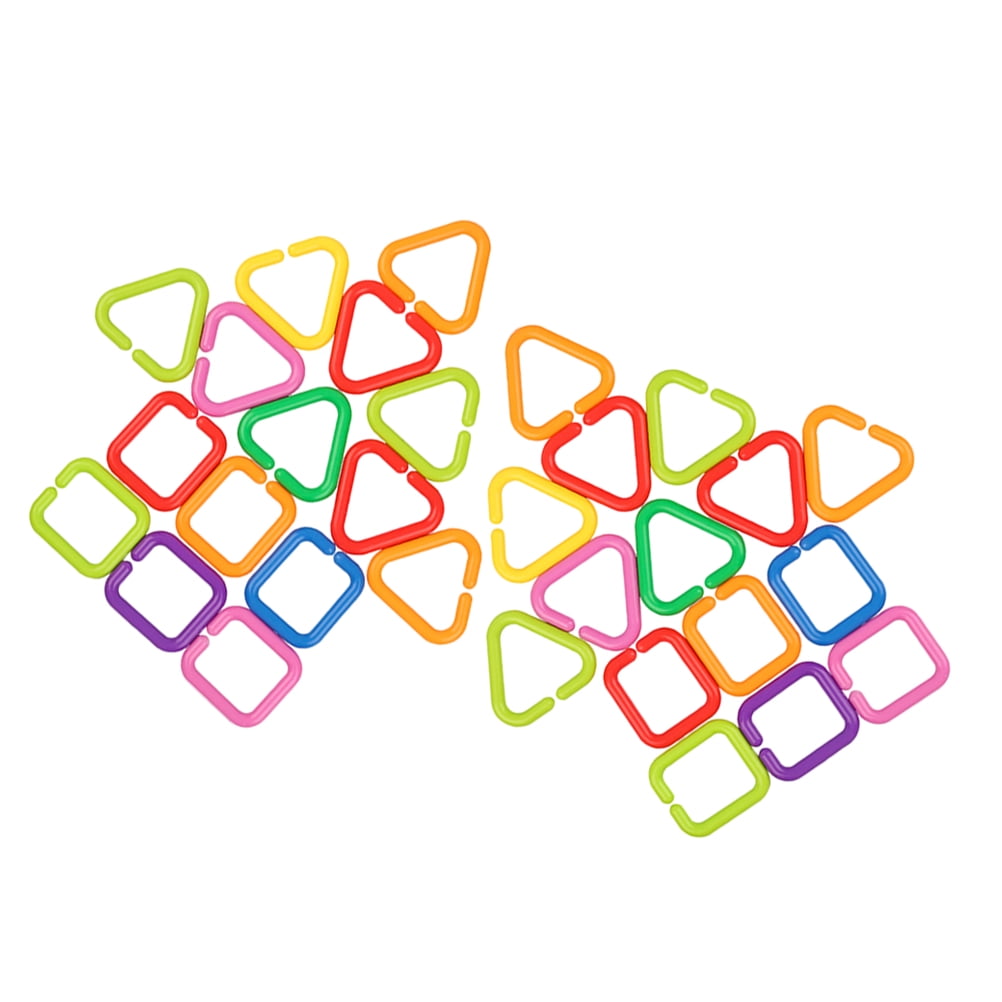 FRCOLOR 70pcs Rings Geometric Linking Chains Ring Toys for Baby Safe ...