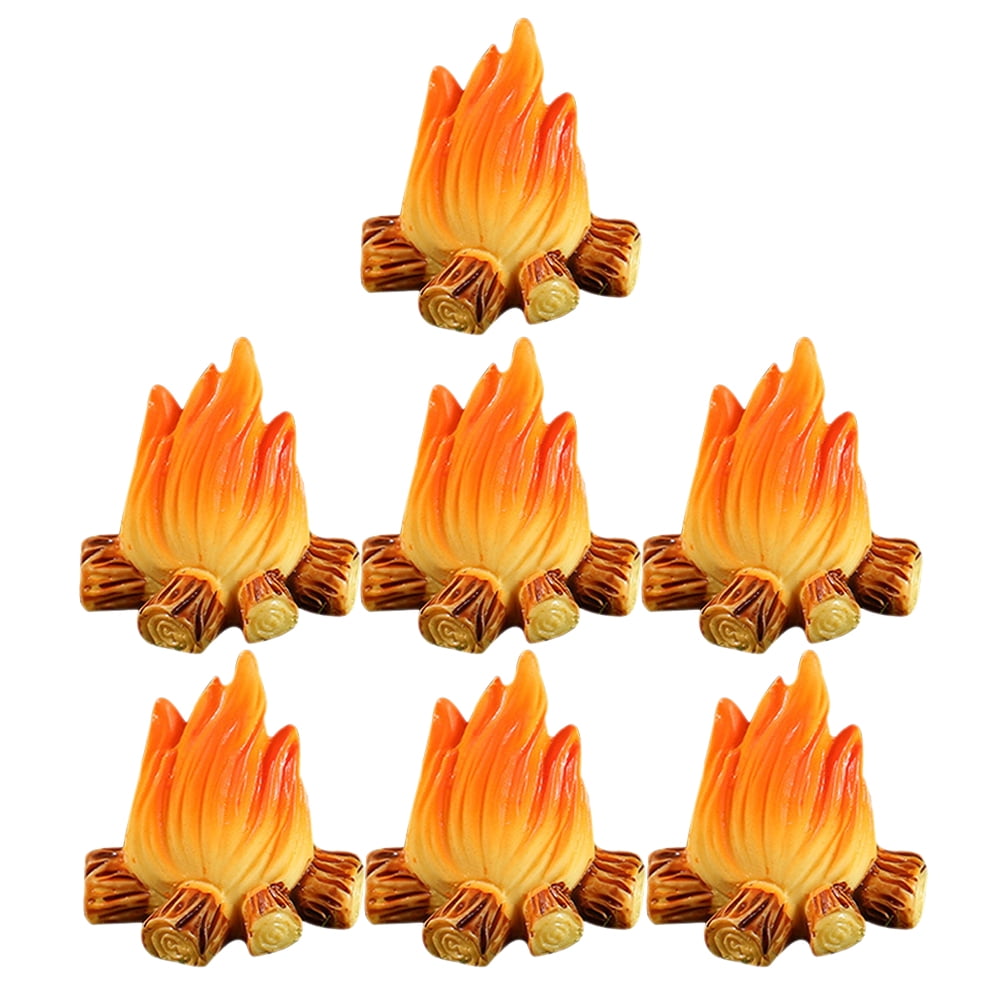 FRCOLOR 7Pcs Fake Bonfire Model Tiny Fire Miniature Decoration for ...