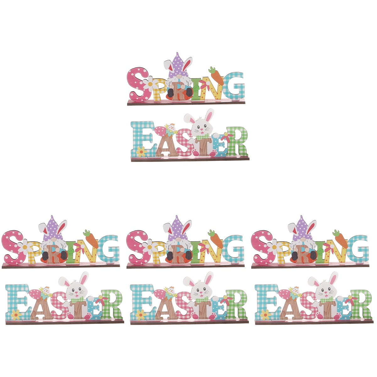 FRCOLOR 8 Pcs Easter Wooden Table Sign Spring Dining Table Wood Sign ...