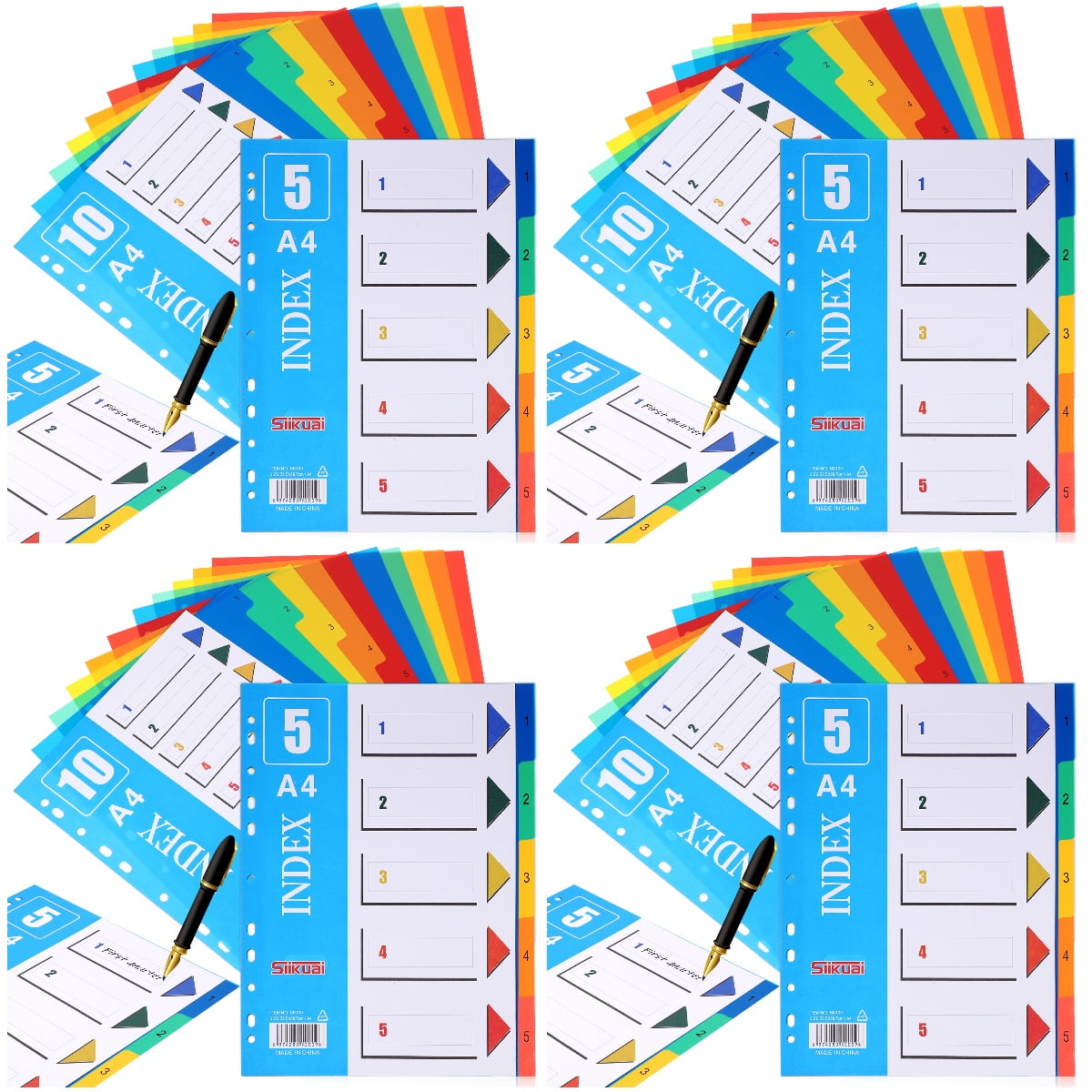 FRCOLOR 8 Pcs File Dividers A4 Binder Dividers Folder Dividers Subject ...