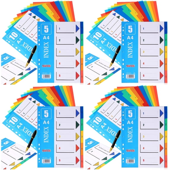 FRCOLOR 8 Pcs File Dividers A4 Binder Dividers Folder Dividers Subject ...
