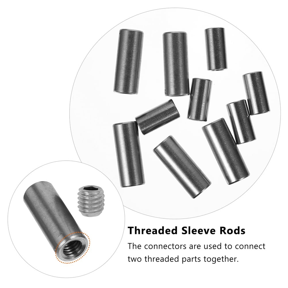 FRCOLOR 8 Pcs Threaded Bolt Sleeve Connecting Nut Rod Wedge Anchor ...