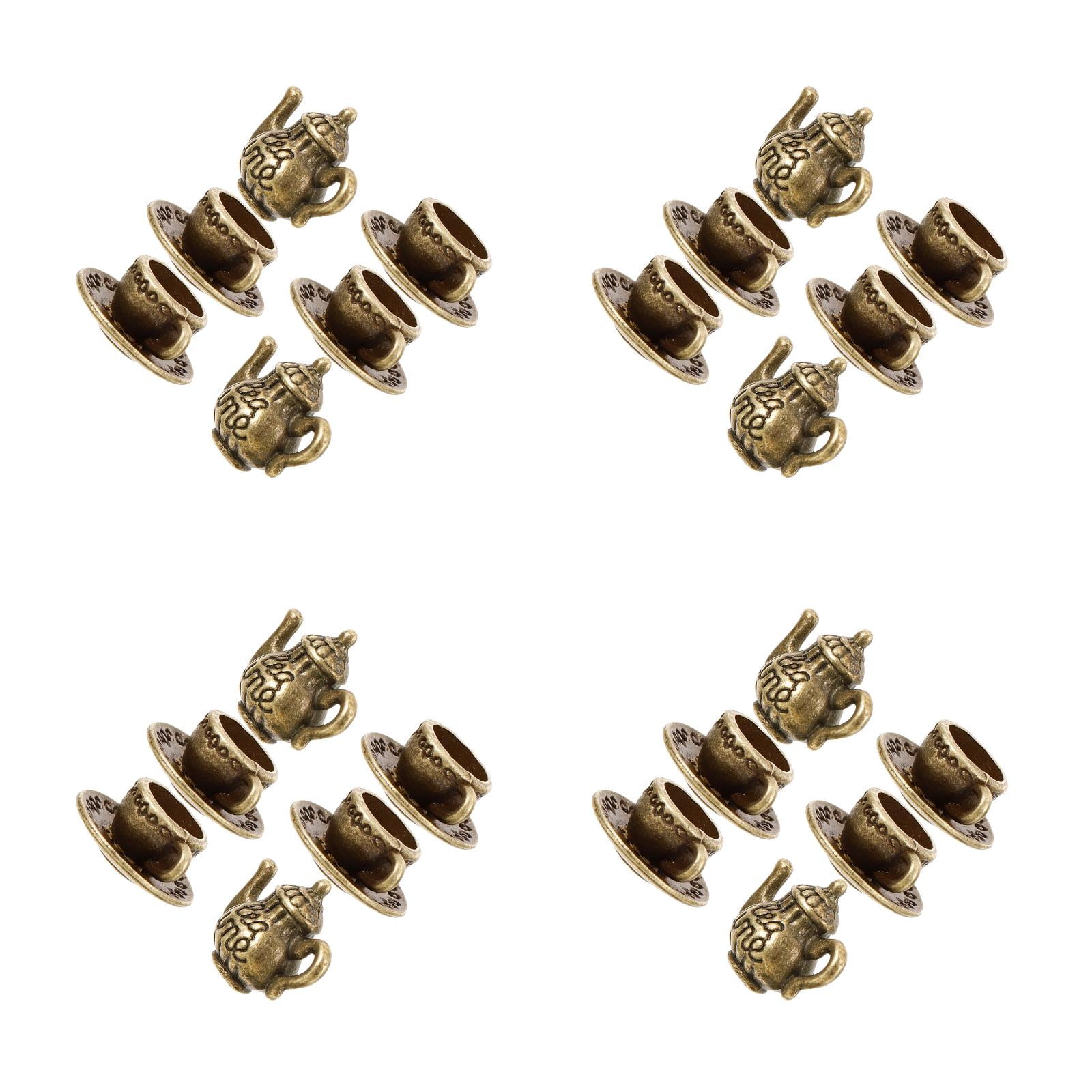 FRCOLOR 8 Sets Miniature Metal Tea Cup And Teapot Set For Mini House ...