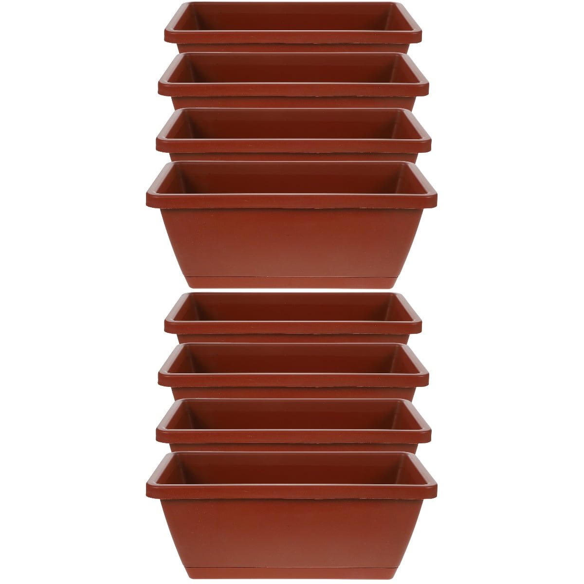 FRCOLOR 8 pcs Balcony Flower Boxes Rectangular Planters with Trays ...
