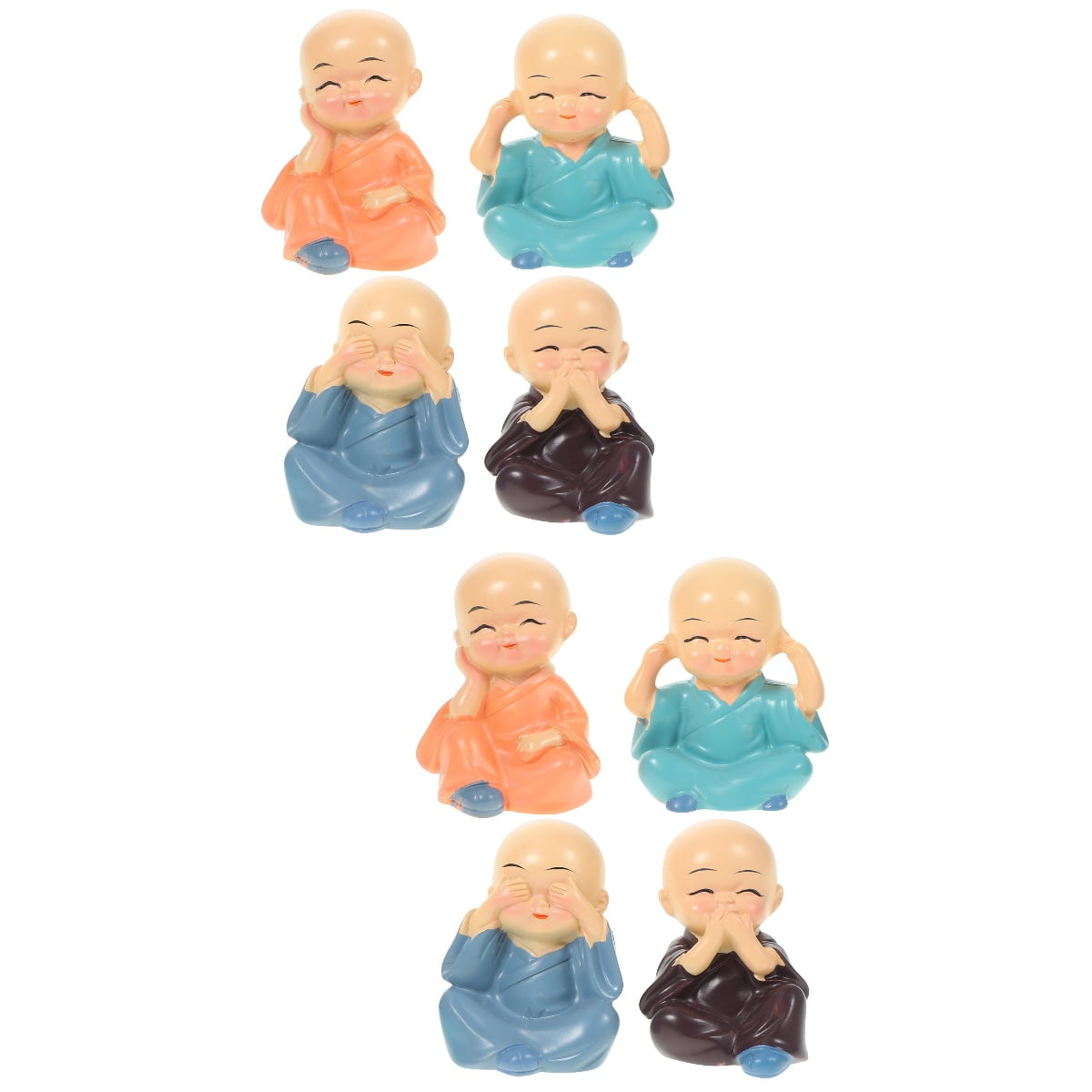 FRCOLOR 8 pcs Car Dashboard Monk Statue Small Buddha Statue Resin Small ...