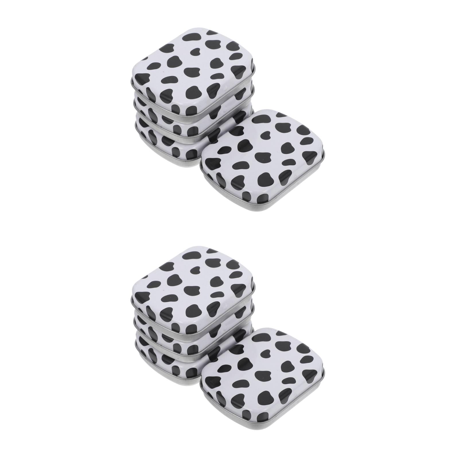 FRCOLOR 8 pcs Cute Cow Pattern Candy Box Metal Box Snacks Tin With Lid ...