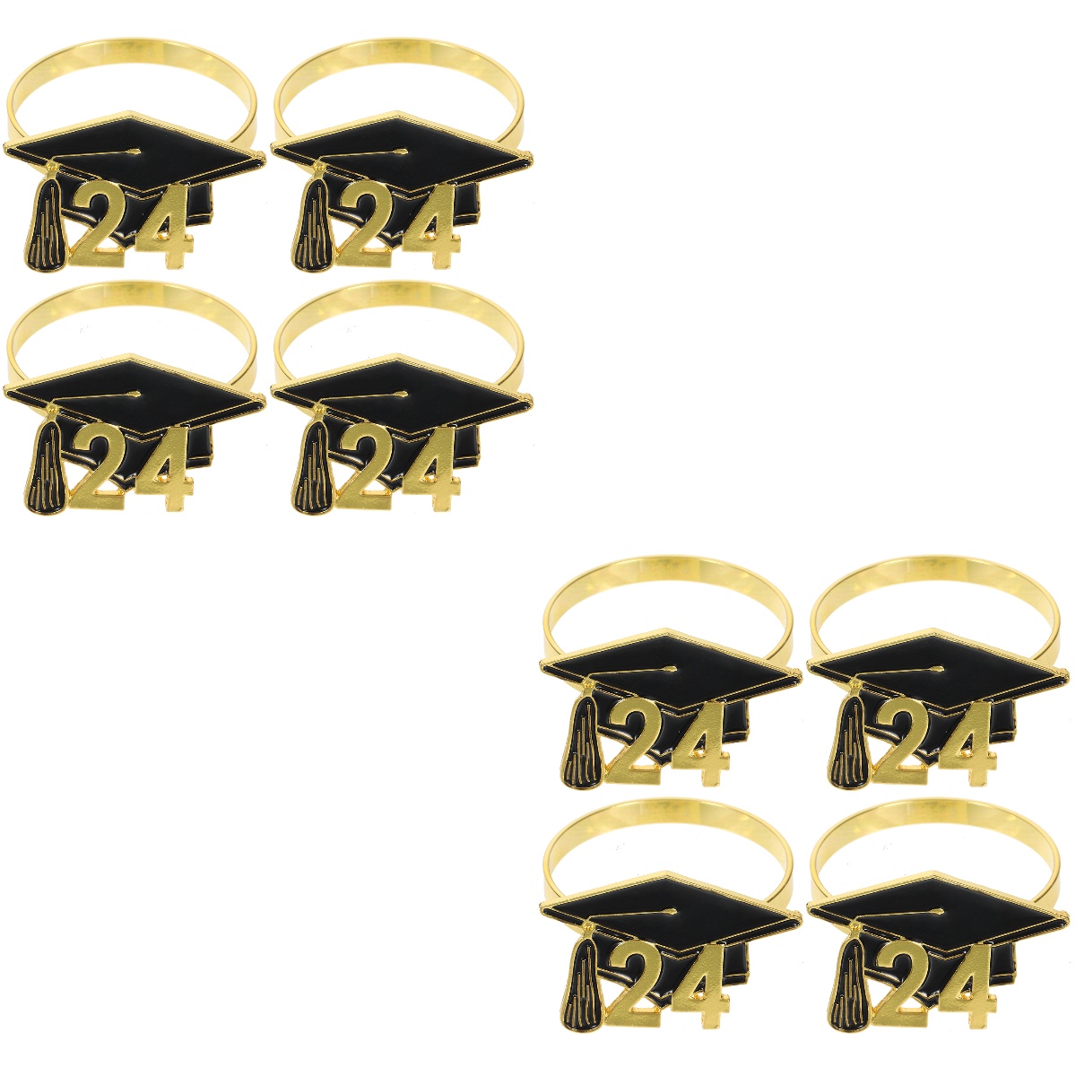 FRCOLOR 8 pcs Graduation Cap Napkin Ring Alloy Napkin Buckle Serviette ...
