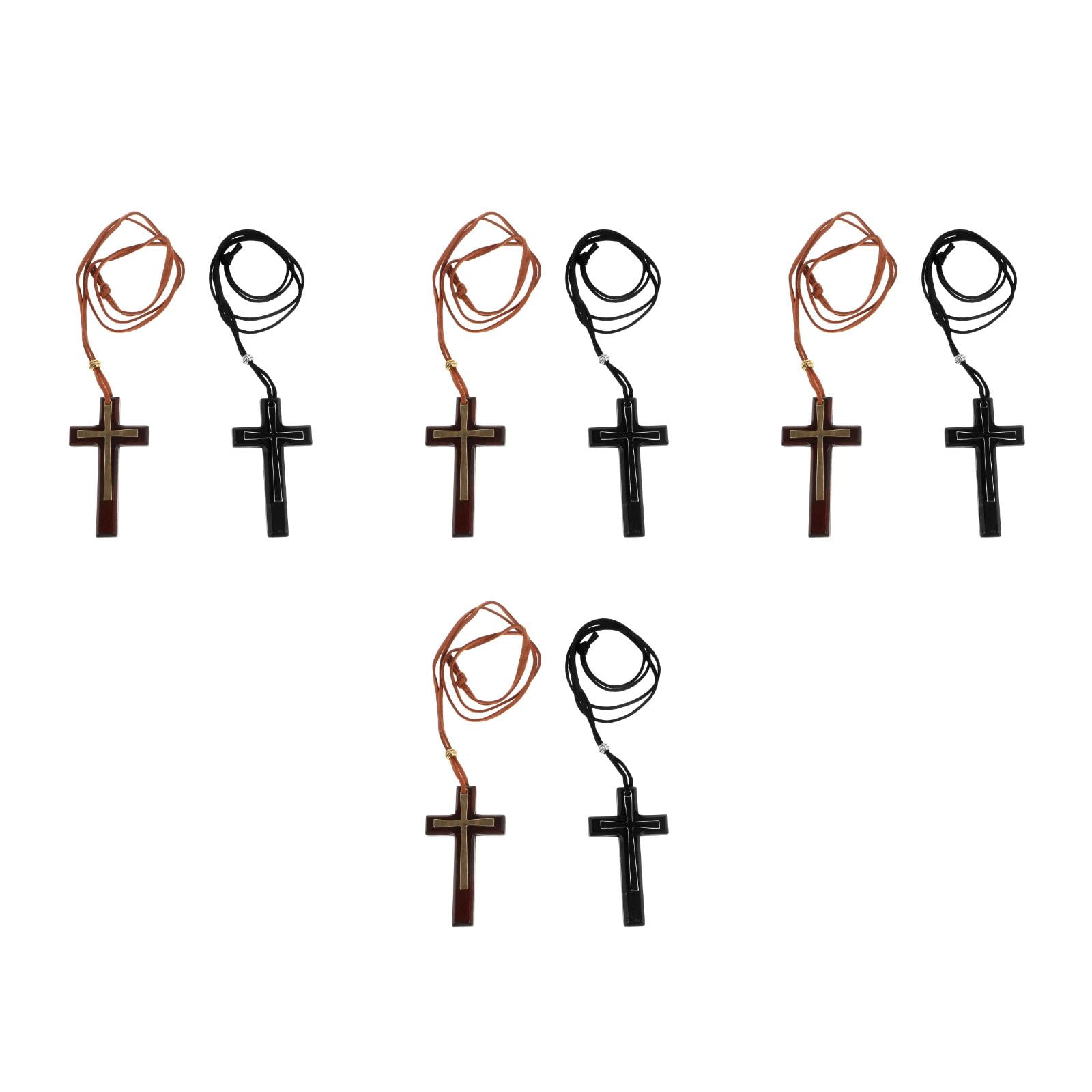 FRCOLOR 8 pcs Artistic Wooden Cross Automotive Mirror Hanger Elegant ...