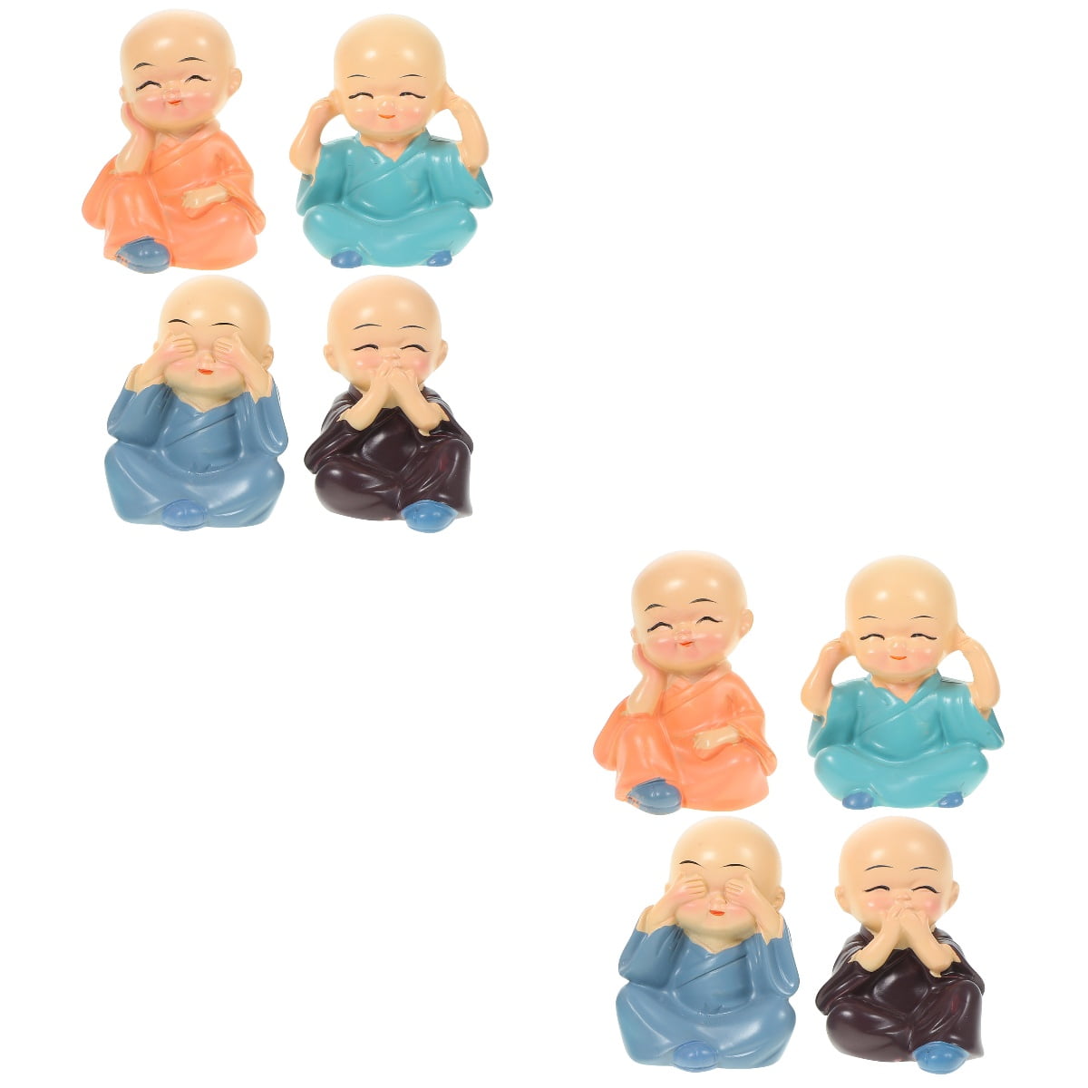 FRCOLOR 8 pcs Little Monk Sculptures Car Dashboard Miniature Buddha ...