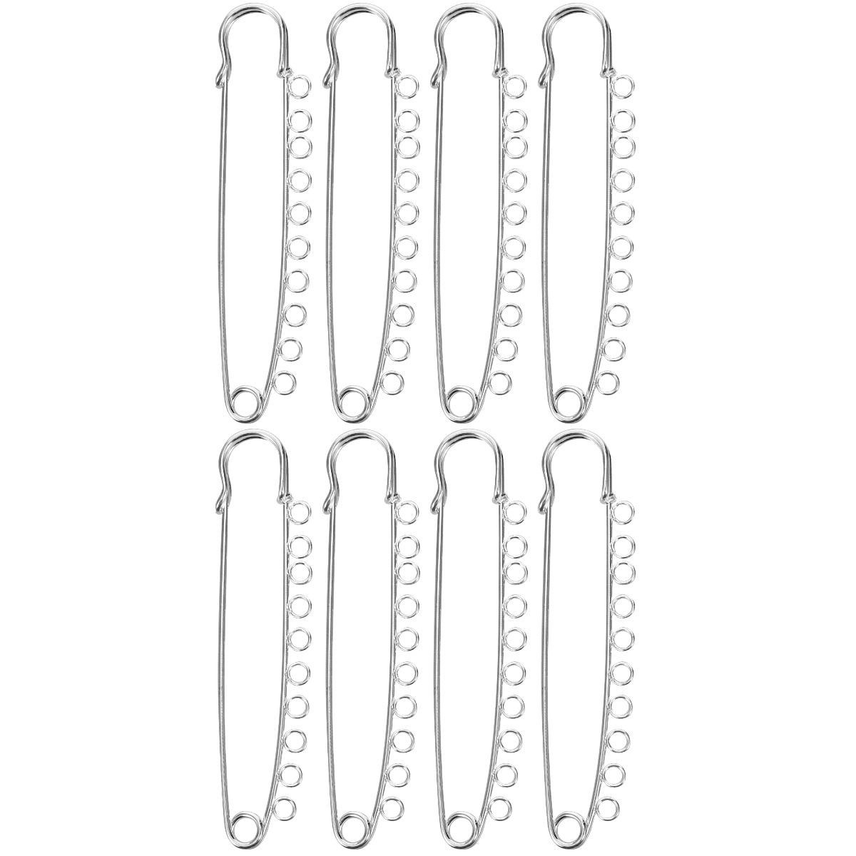 FRCOLOR 8 pcs Metal Brooch Findings Safety Pin Kilts Needles with Loops ...