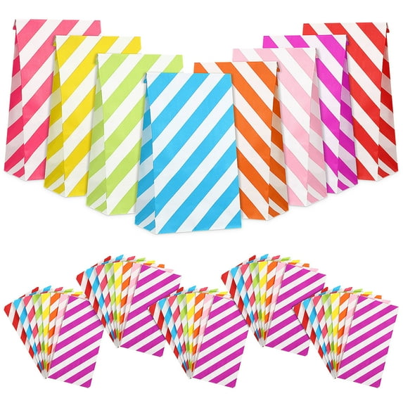 FRCOLOR 80 Pcs Small Paper Bag Bags For Gifts Party Loot Colorful Treat ...