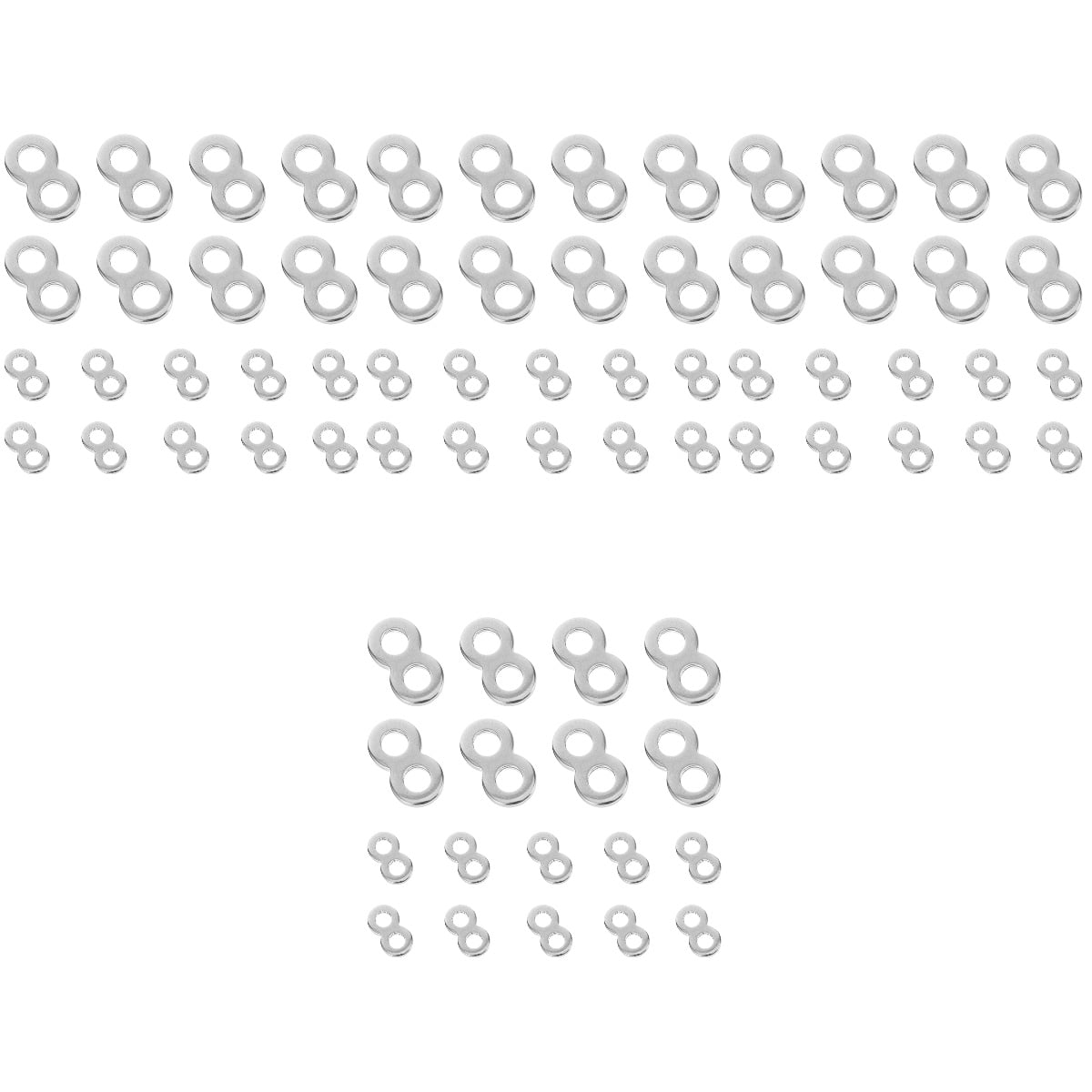 FRCOLOR 80 pcs Stainless Steel Tabletop Fasteners 8 Figure Fasteners ...