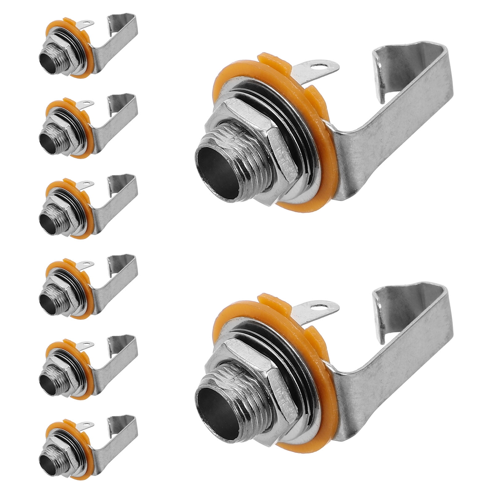 FRCOLOR 8PCS Stereo Socket 6.35mm Female Panel Mount Jacks Microphone ...