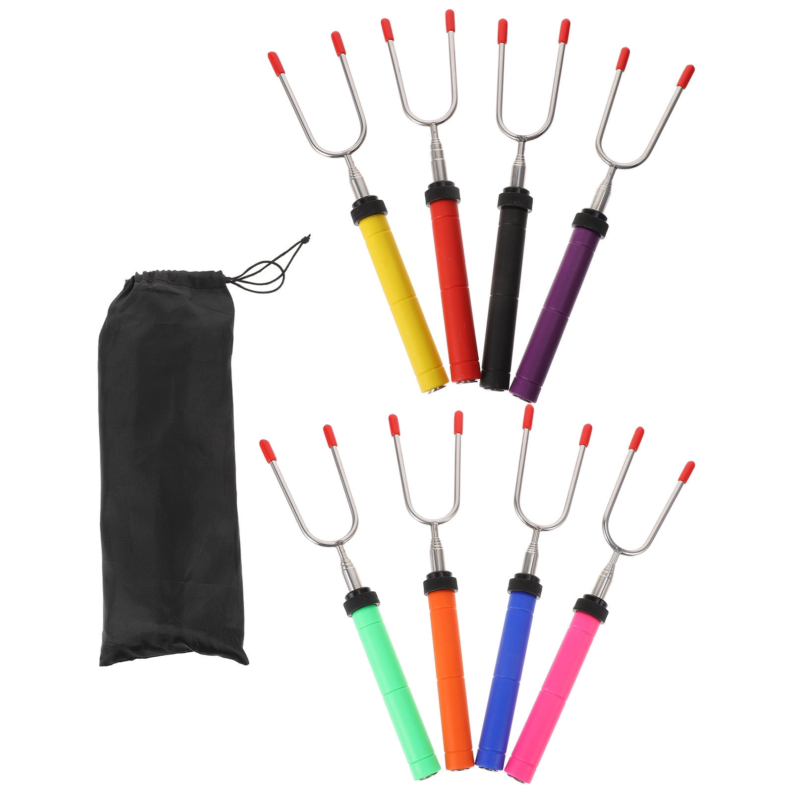 FRCOLOR 8Pcs 360° Rotated Roasting Sticks Practical Stainless Steel BBQ ...