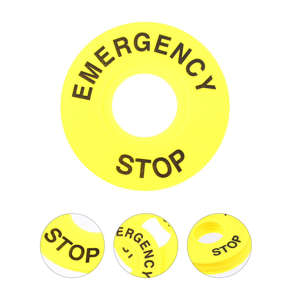 FRCOLOR 8pcs 22mm Yellow Emergency Stop Button Warning Ring Emergency ...